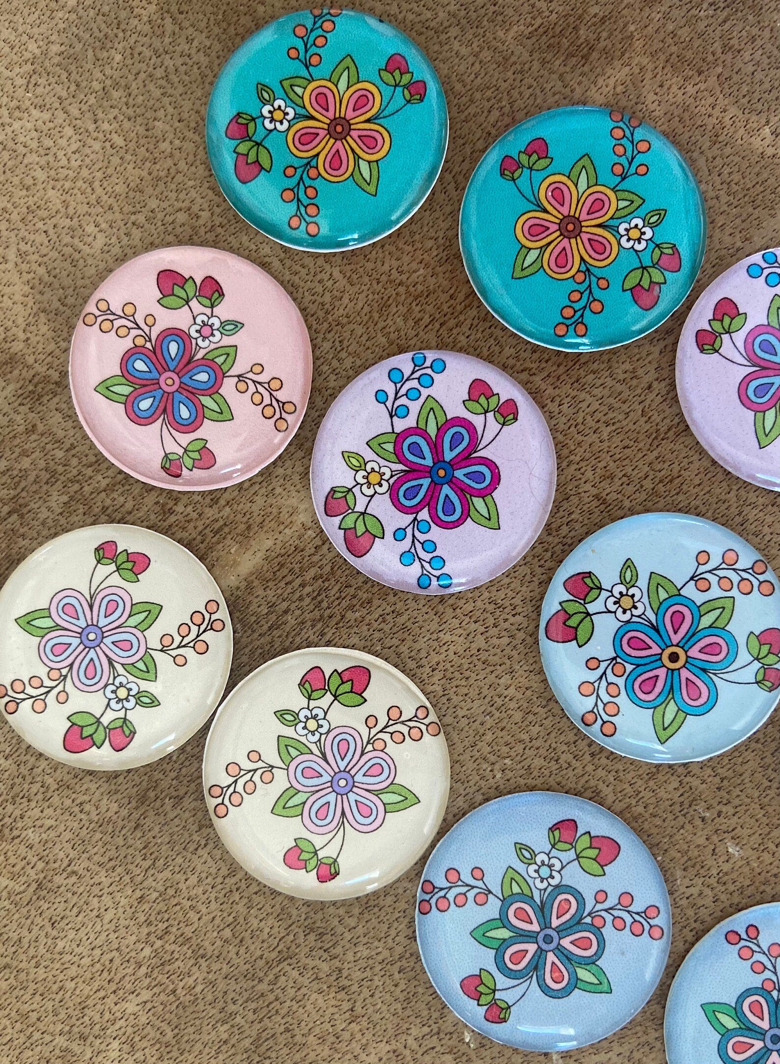 Light Colour Metis Strawberry Flowers Floral Epoxy Flat Back - Etsy Canada