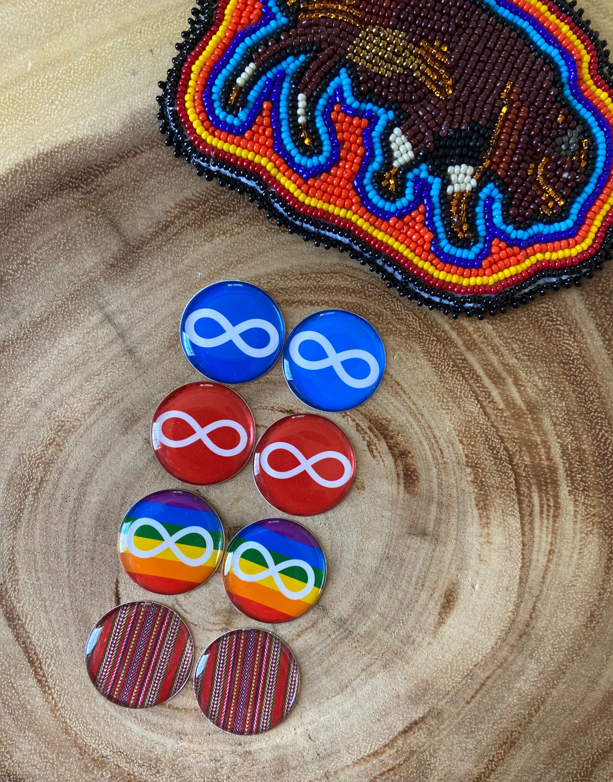 Métis Pride flags and sash epoxy 1 sticker cabs cabochoun | Etsy