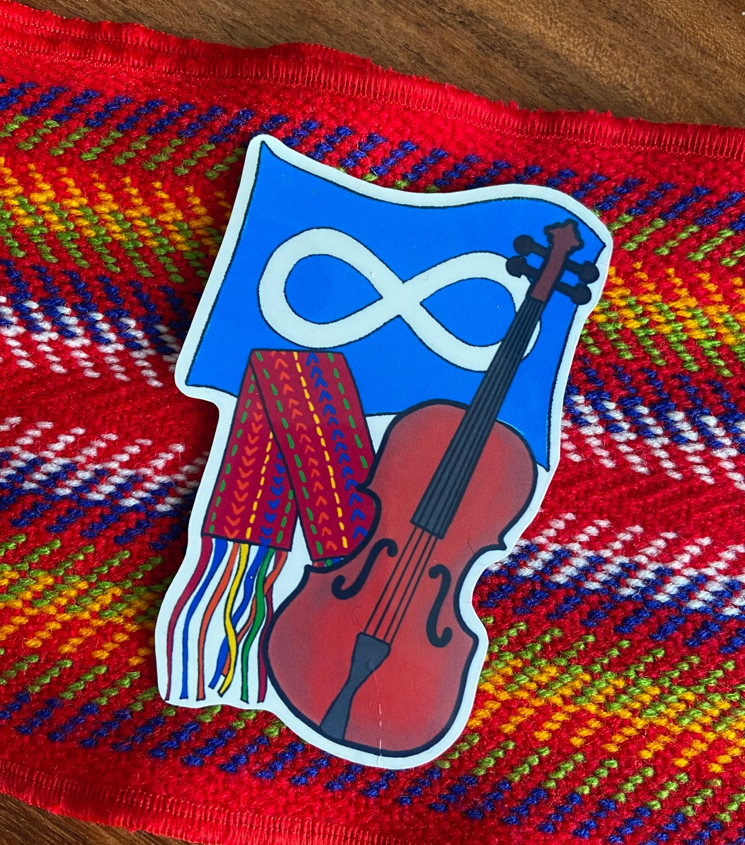 Métis Sash Flag and Fiddle Sticker - Etsy