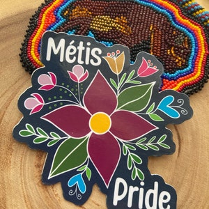 Metis Pride Red Flower Sticker - Etsy Canada