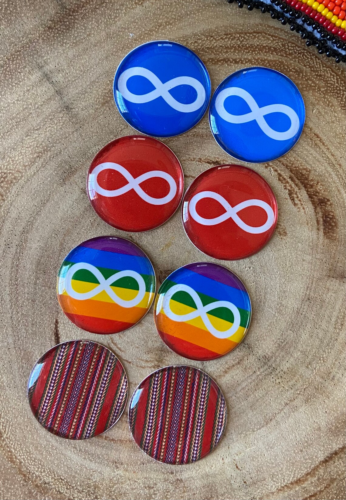Métis Pride Flags and Sash Epoxy 1 Sticker Cabs Cabochoun - Etsy Canada