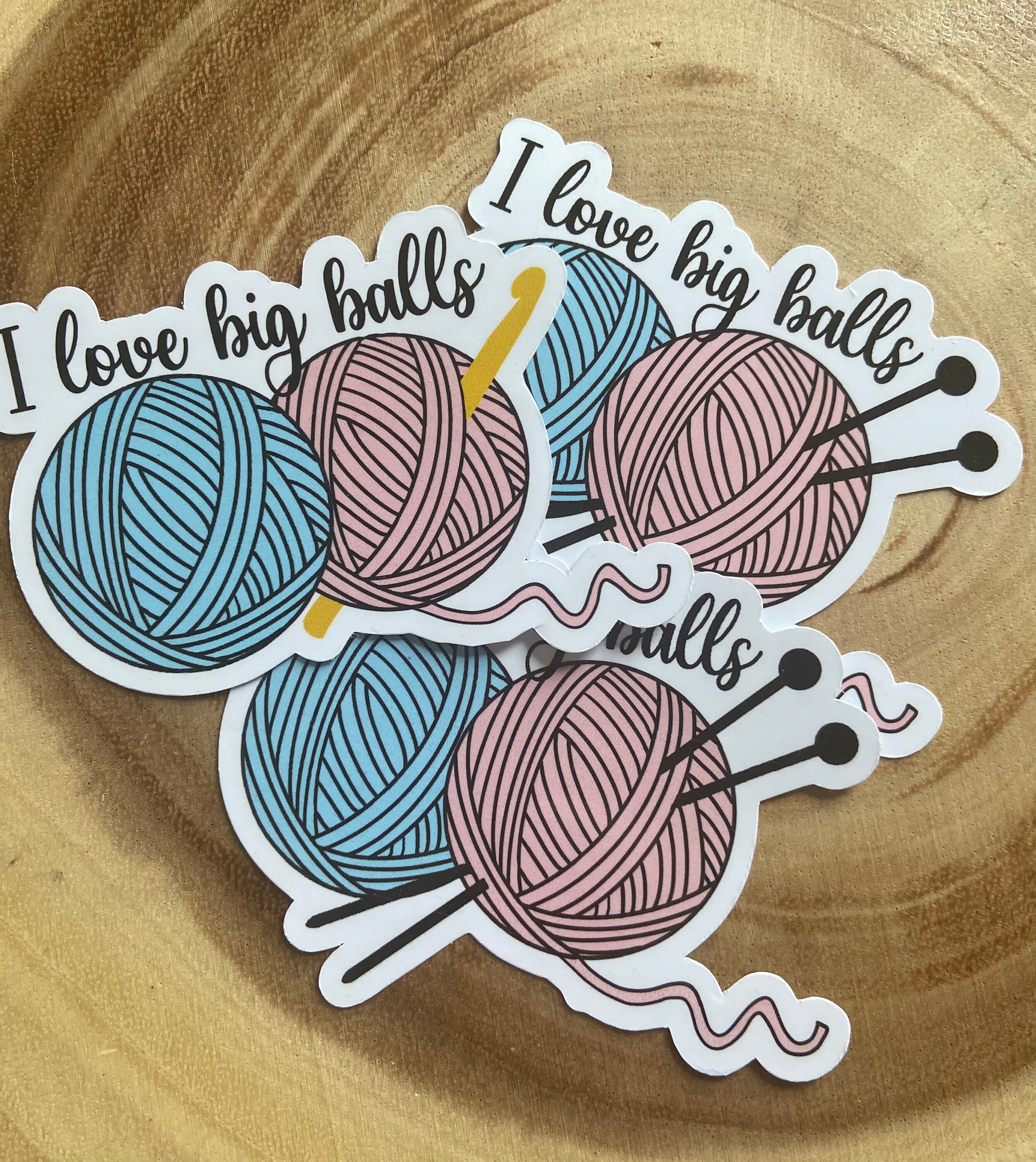 Crochet Knitting I Love Big Balls Subversive Sticker | Etsy