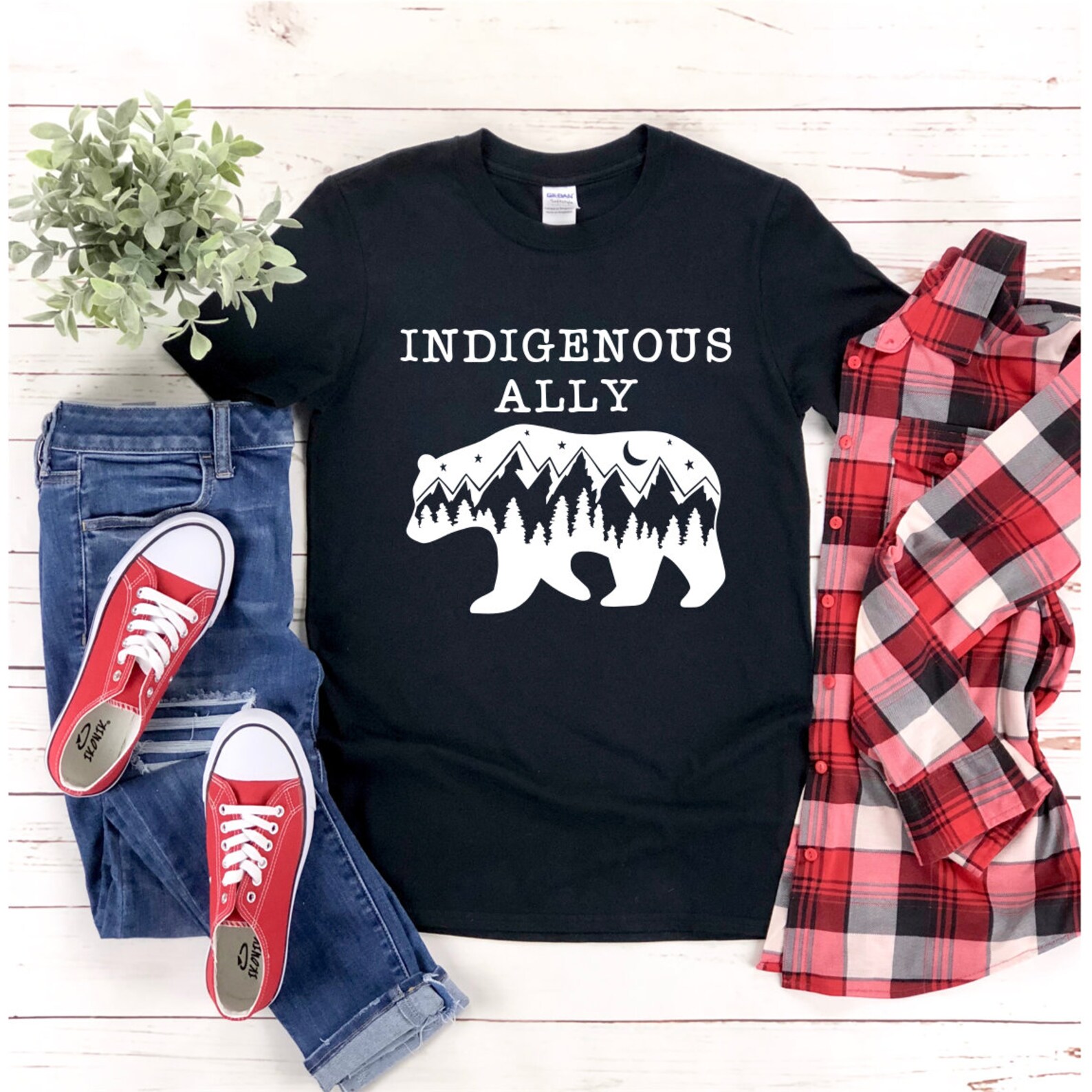 Indigenous Ally bear tee shirt tshirt | Etsy