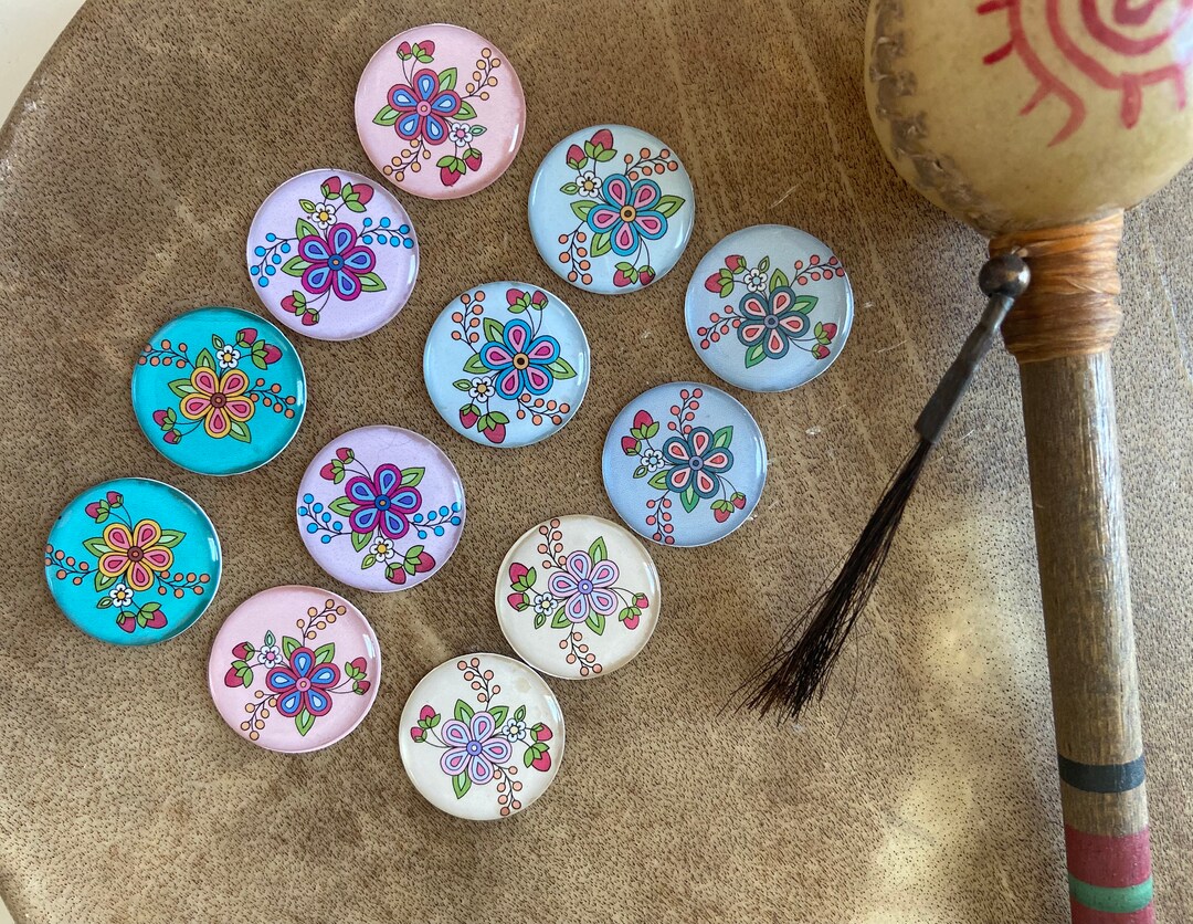 Light Colour Metis Strawberry Flowers Floral Epoxy Flat Back Cabs 1 ...