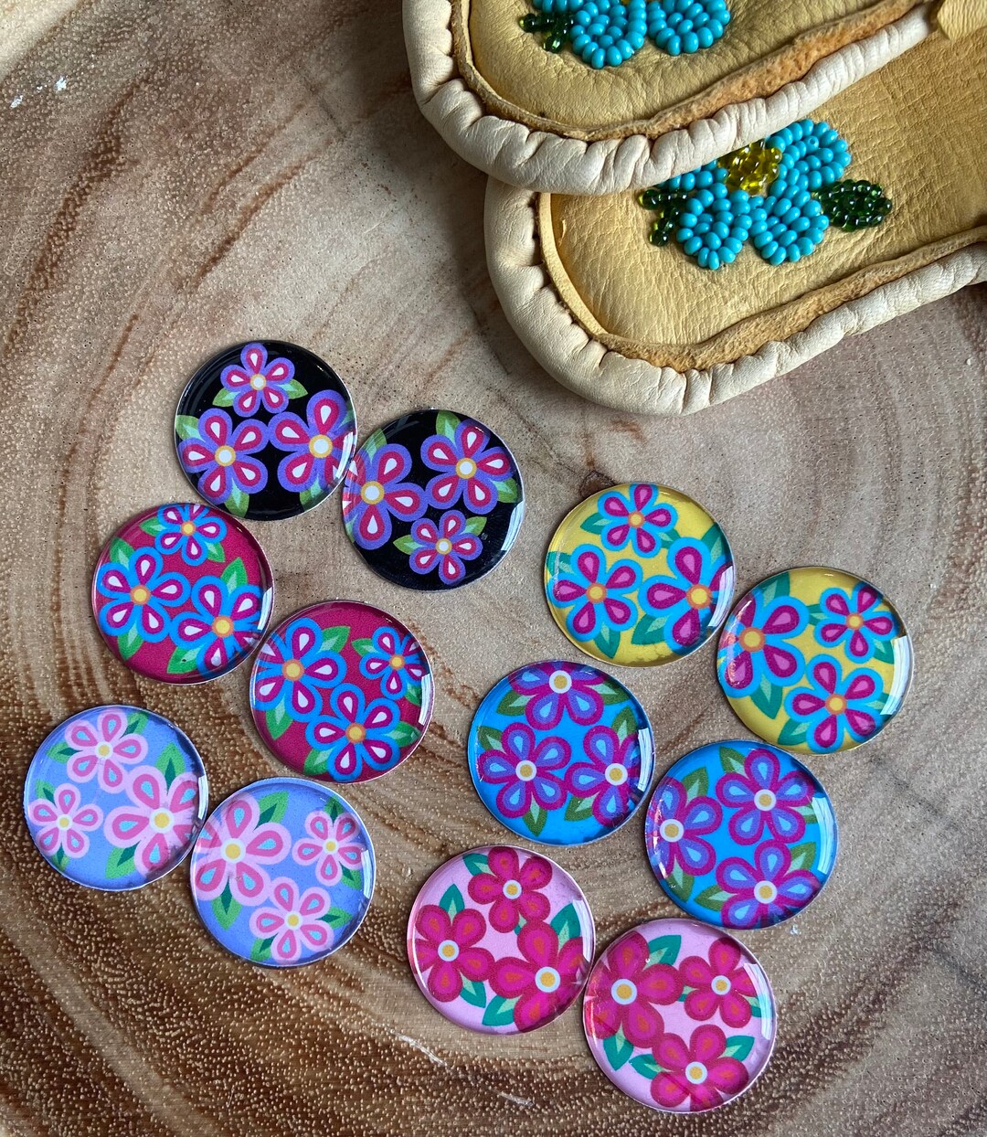 Metis Flowers Floral Epoxy Flat Back Cabs 1” - Etsy