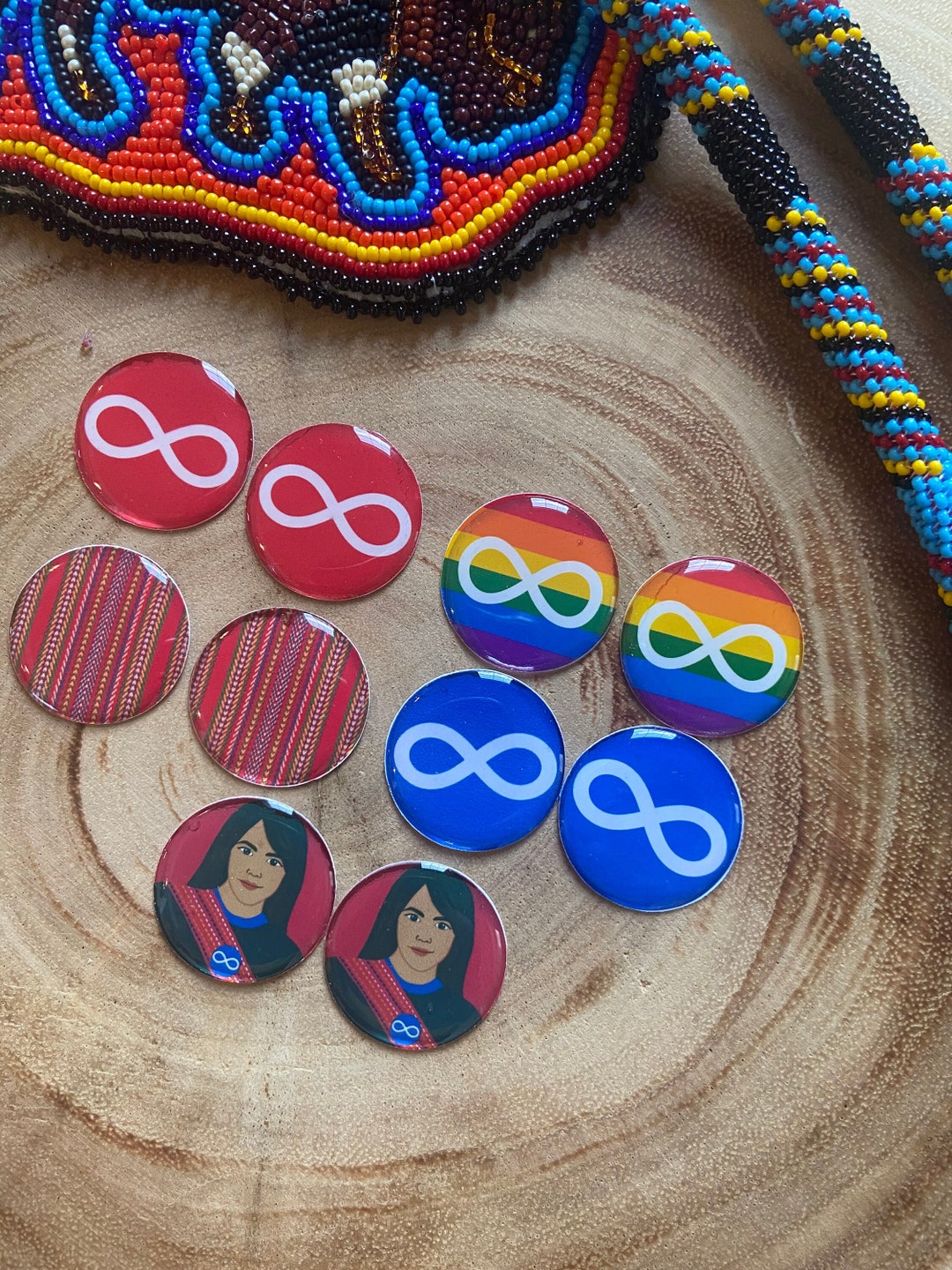 Ultimate Métis Pride Collection Flags and Sash Epoxy 1” Sticker Cabs ...