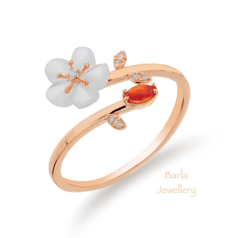 Open Flower Ring - Etsy