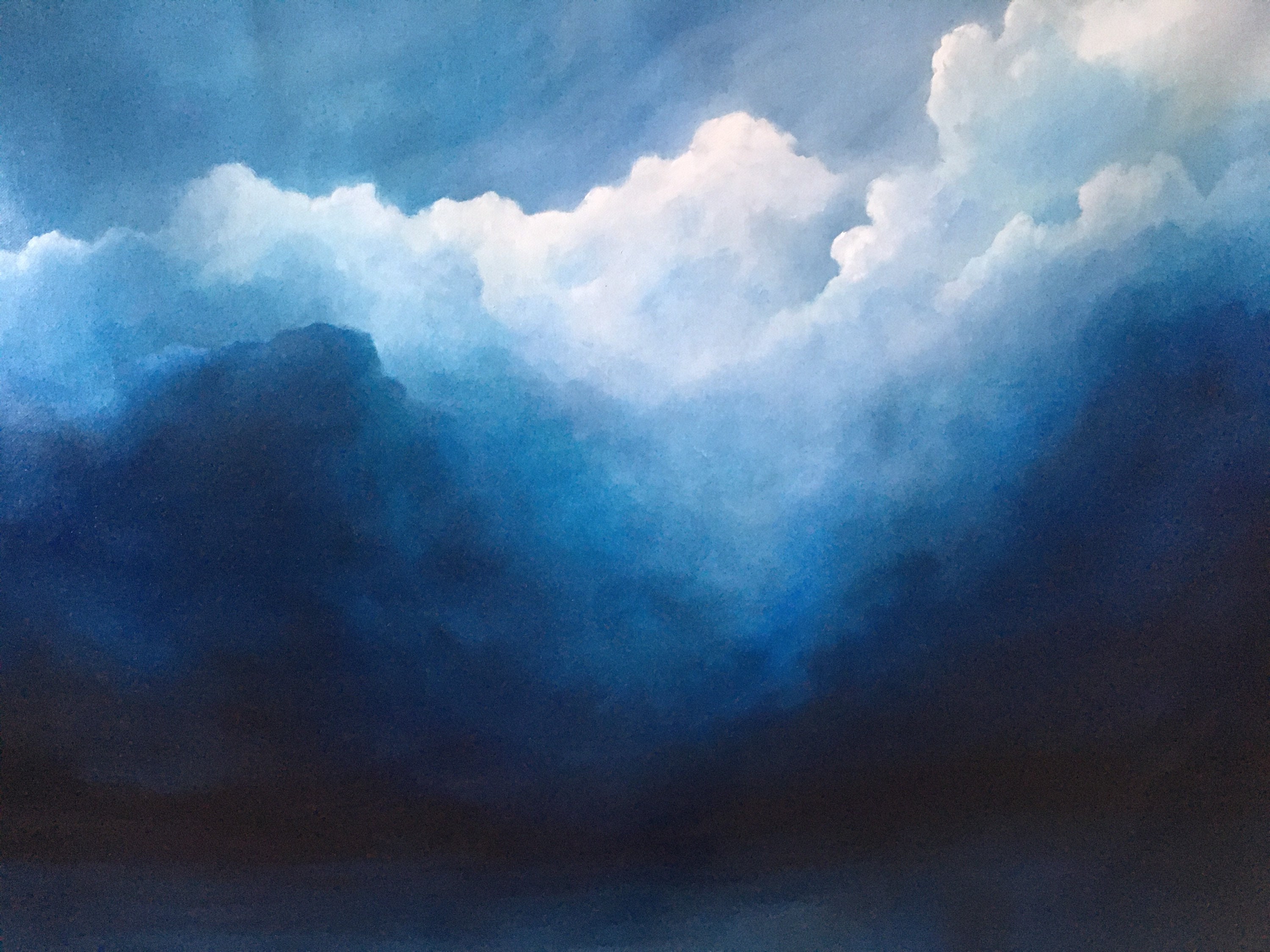 Blue clouds large wall artoriginal oil painting canvas wall | Etsy