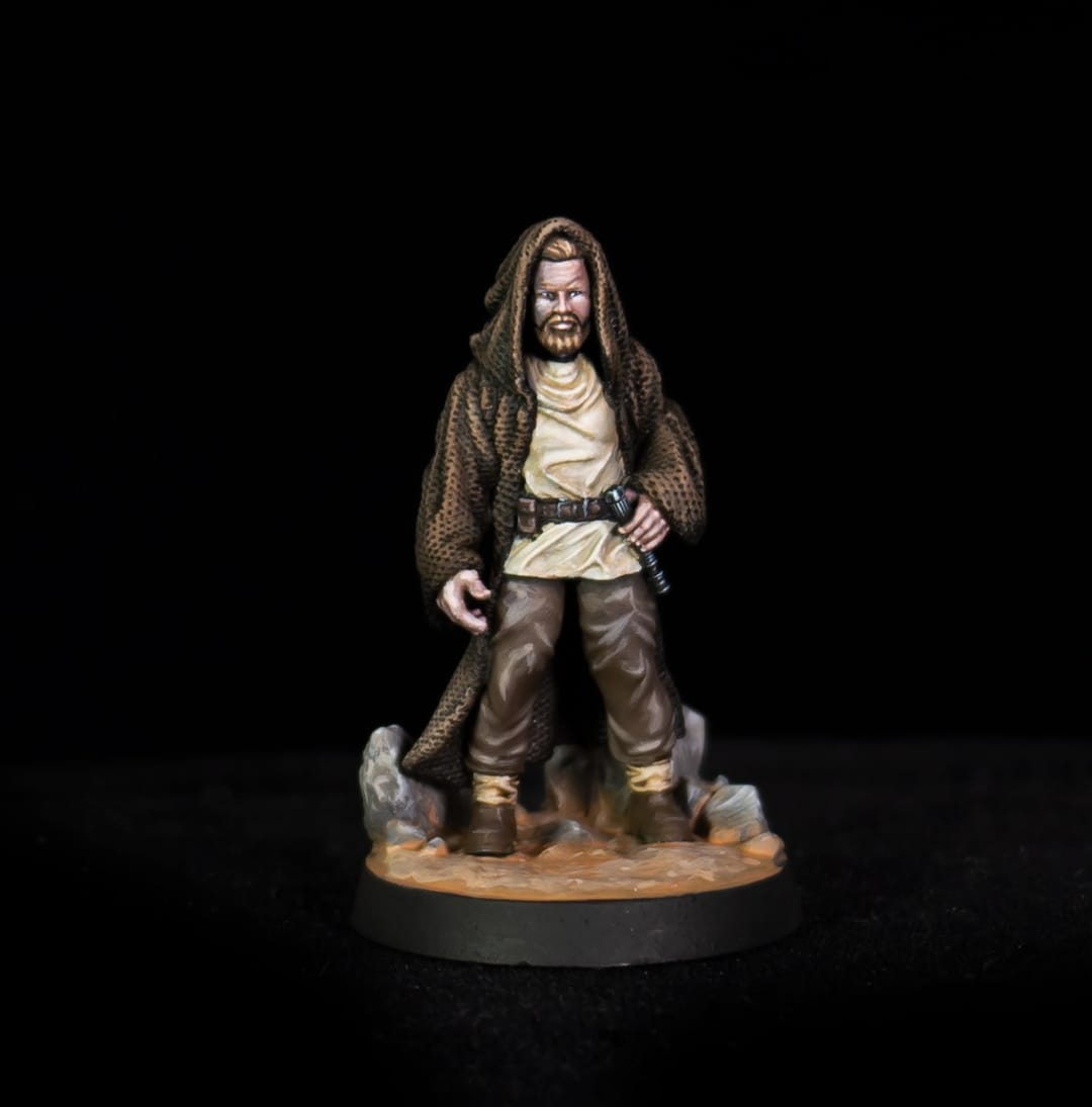 Ben Kenobi Star Wars Miniature, Cloak, 28mm Miniature Also as Painted ...