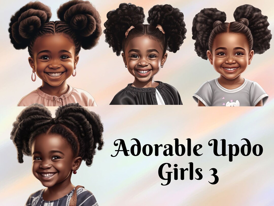 Adorable Black Girls With Updo Hairstyles, Messy Buns, Afro Puffs ...