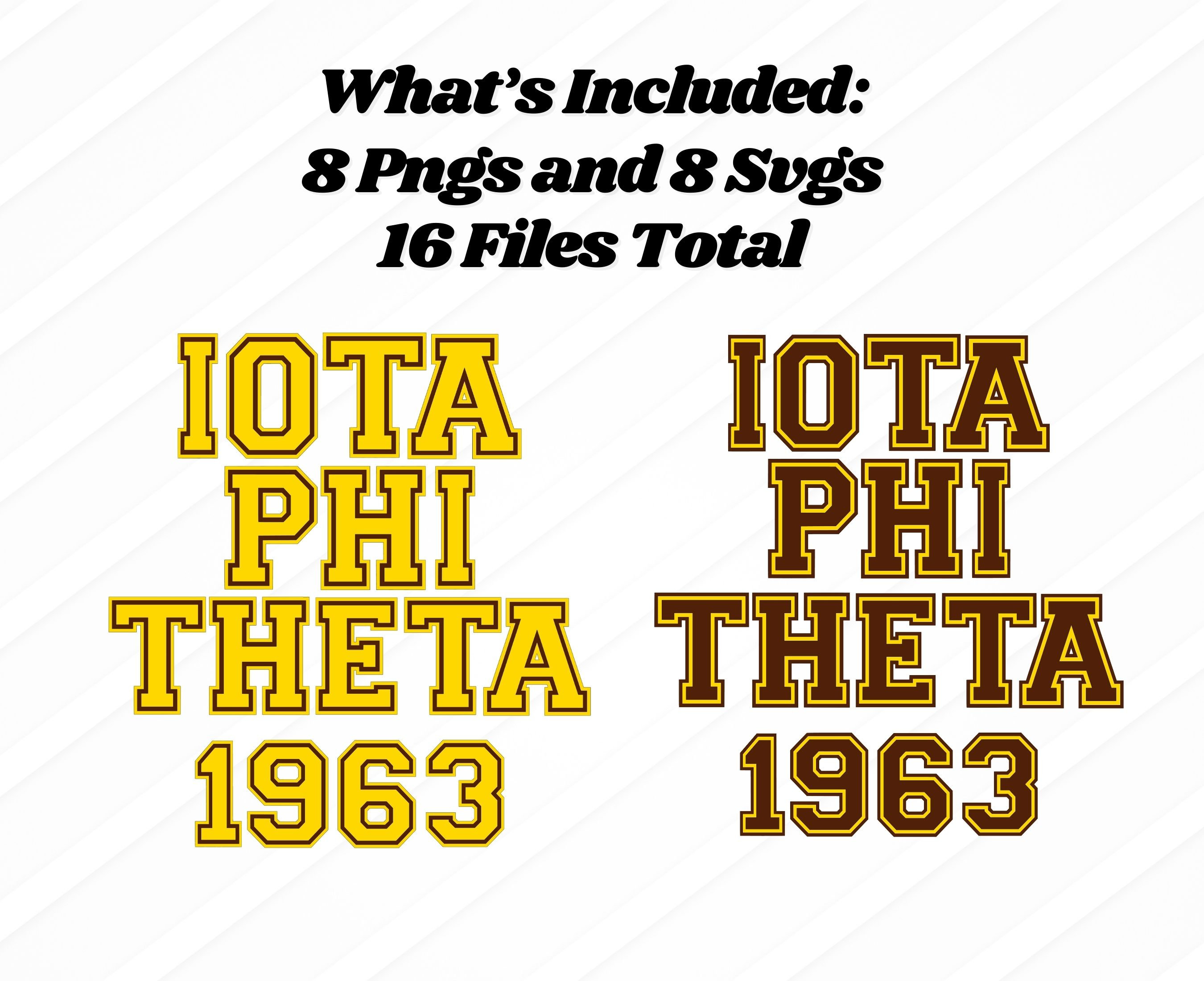 Iota Phi Theta 1963, Spelled Out Words SVG and PNG Two Versions, Brown ...