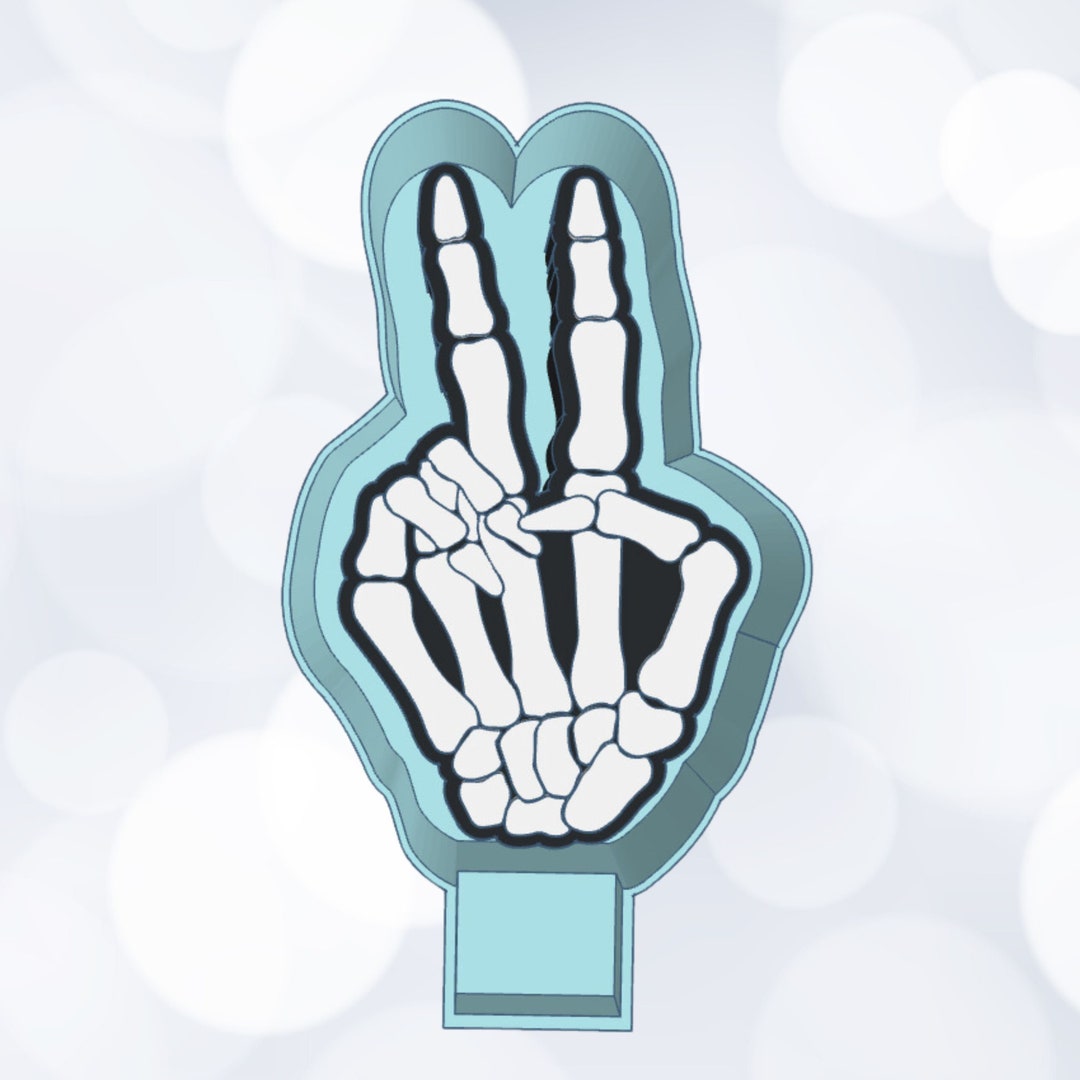 Skeleton Hand Peace Sign Freshie Mold Housing STL File / 3D Print ...