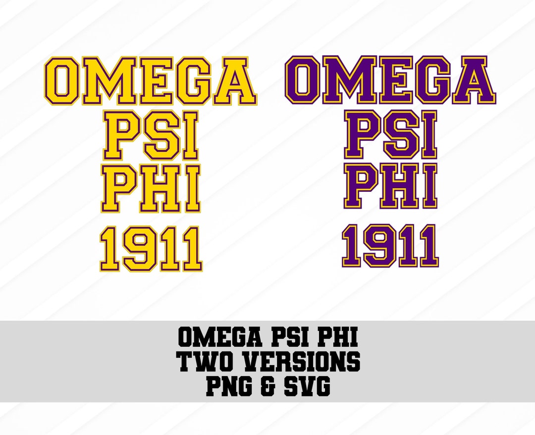 Omega Psi Phi 1911, Spelled Out Words SVG and PNG Two Versions, Purple ...