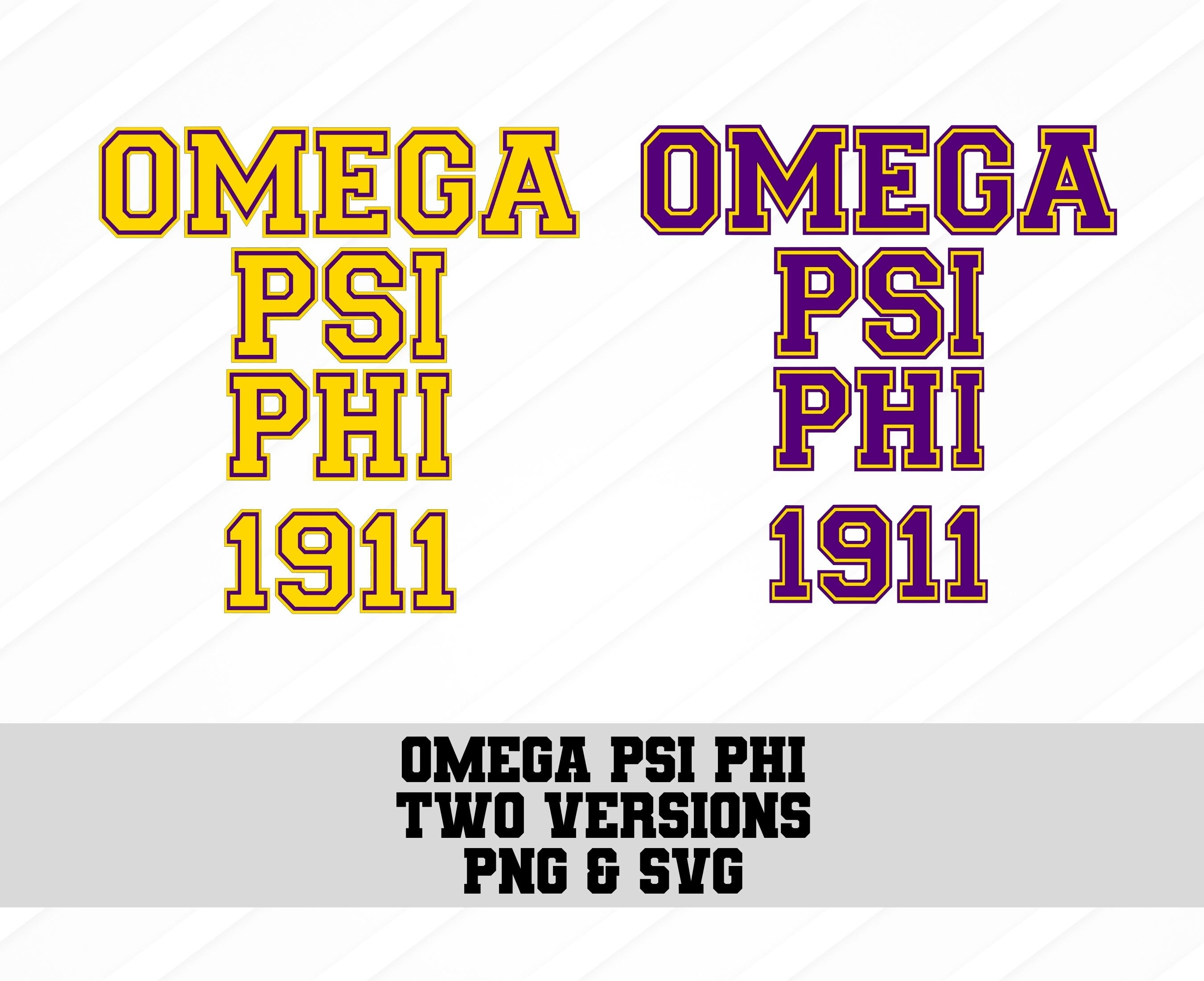 Omega Psi Phi 1911, Spelled Out Words SVG and PNG Two Versions, Purple ...