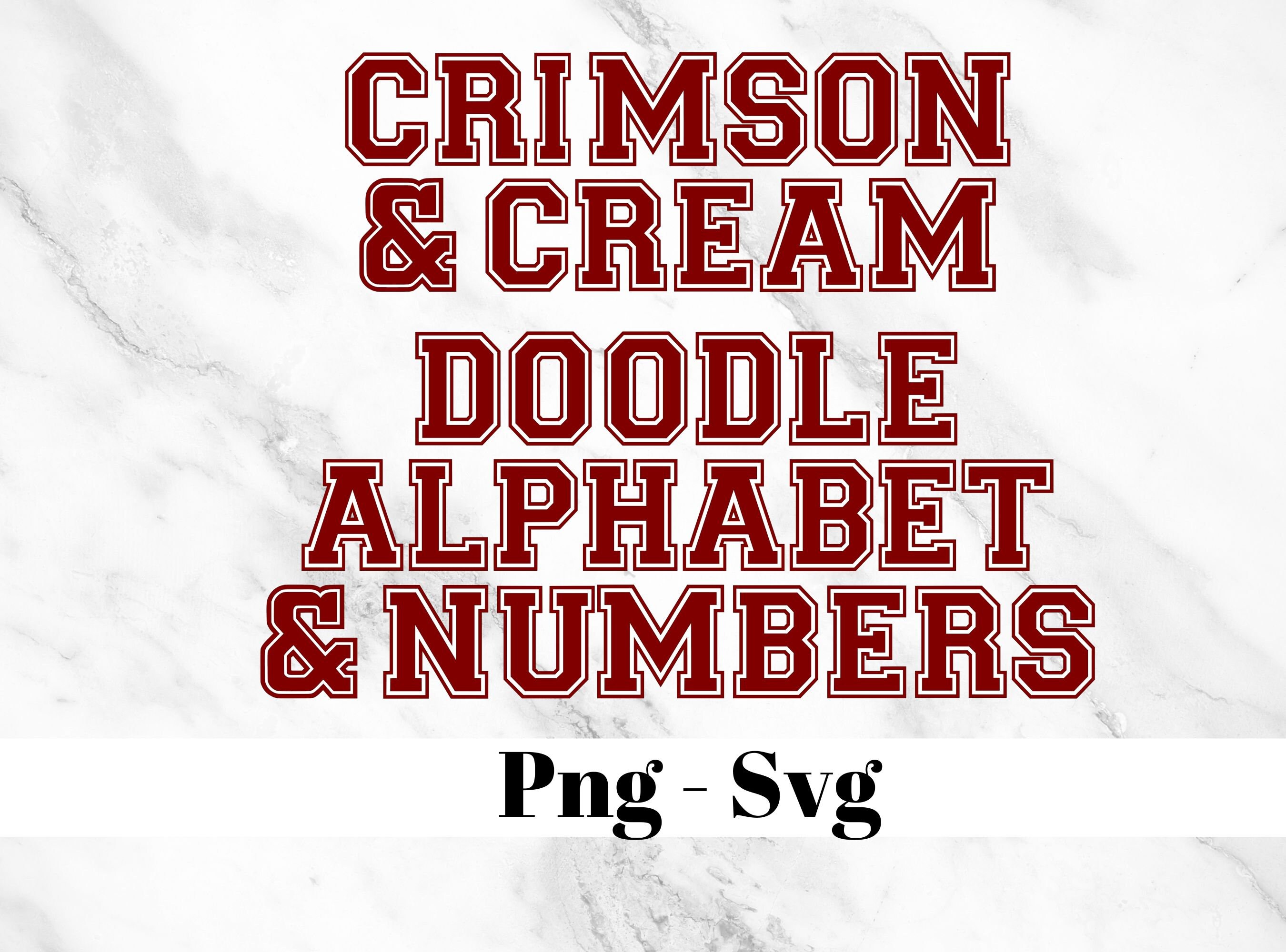Crimson and Cream Doodle Alphabet Custom Color Alphabet - Etsy