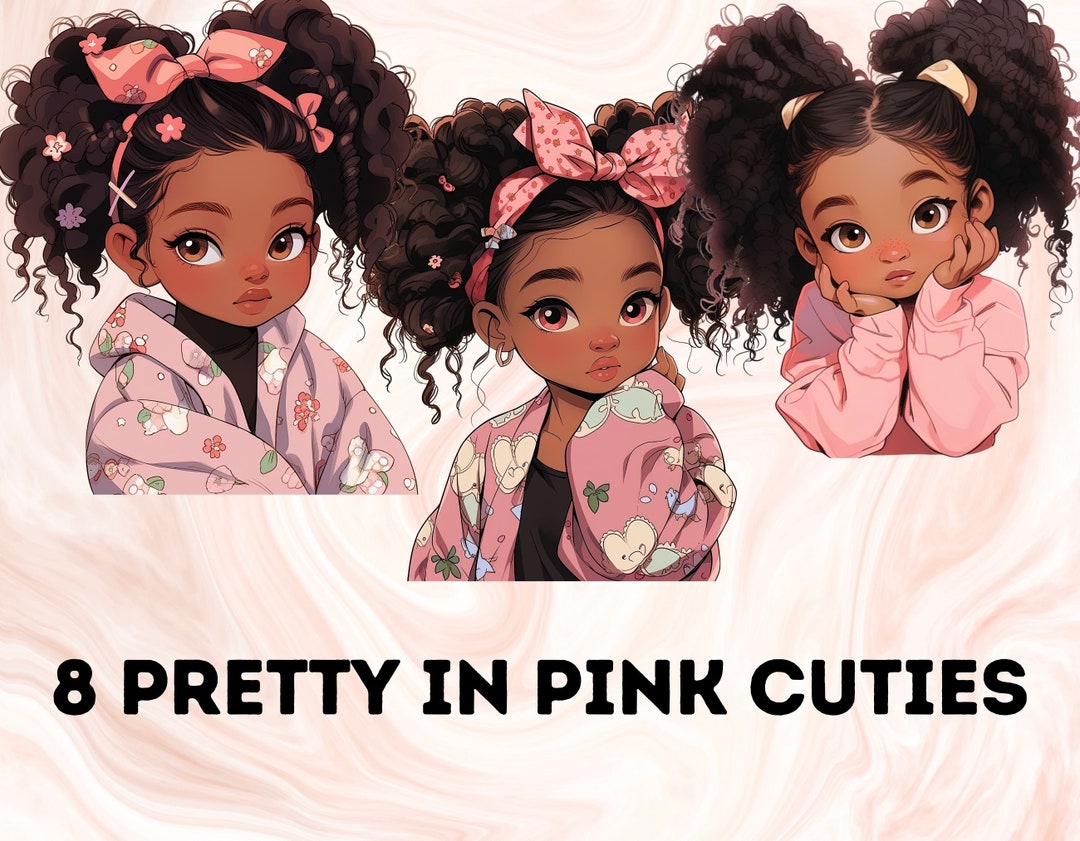 Little Black Girl Clip Art Adorable African American - Etsy