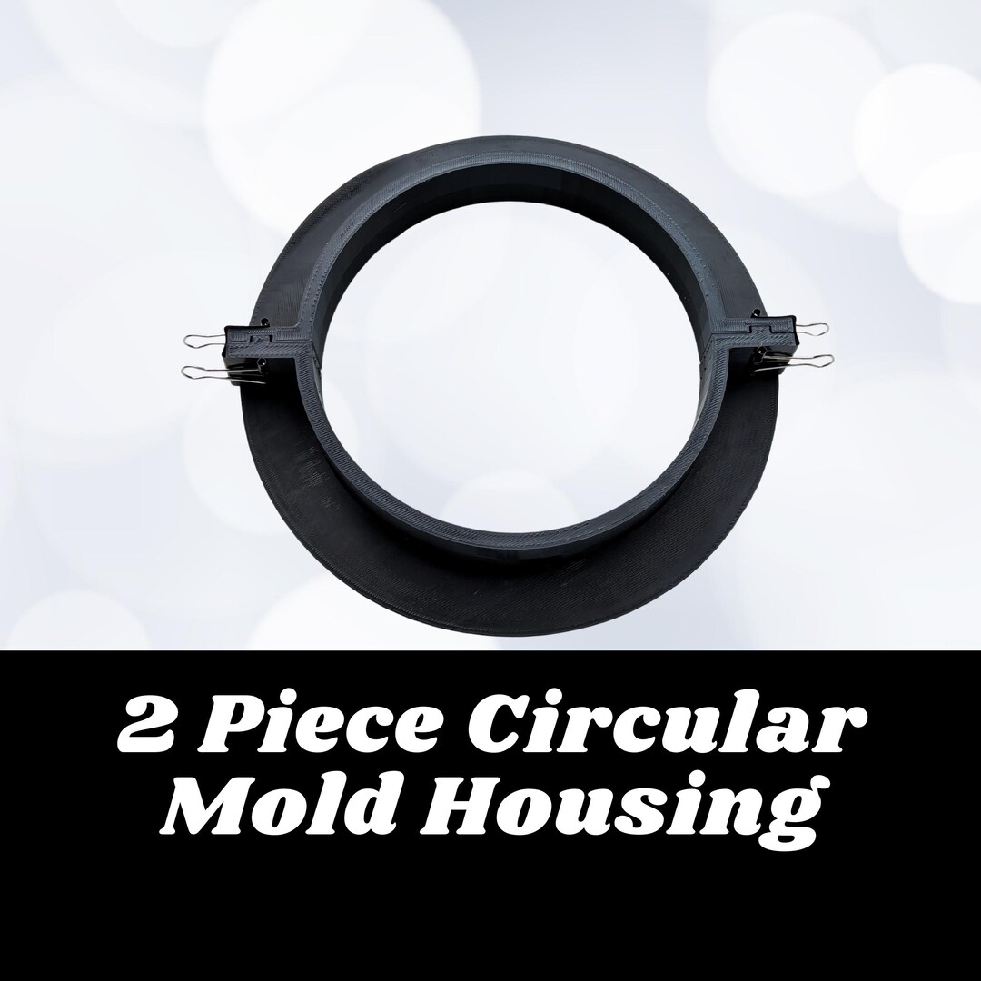 2 Piece Cylinder Mold Housing, Circle Silicone, Circular Casting Box ...