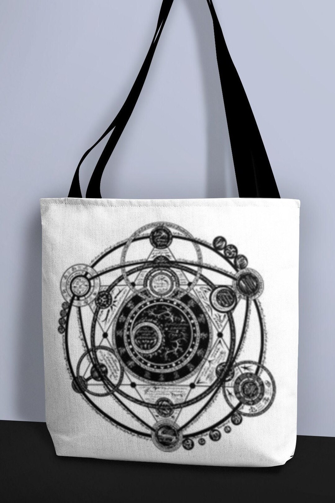 Sacred Geometry - AOP Tote Bag, Sigil, Symbolism, Planets of Solar ...
