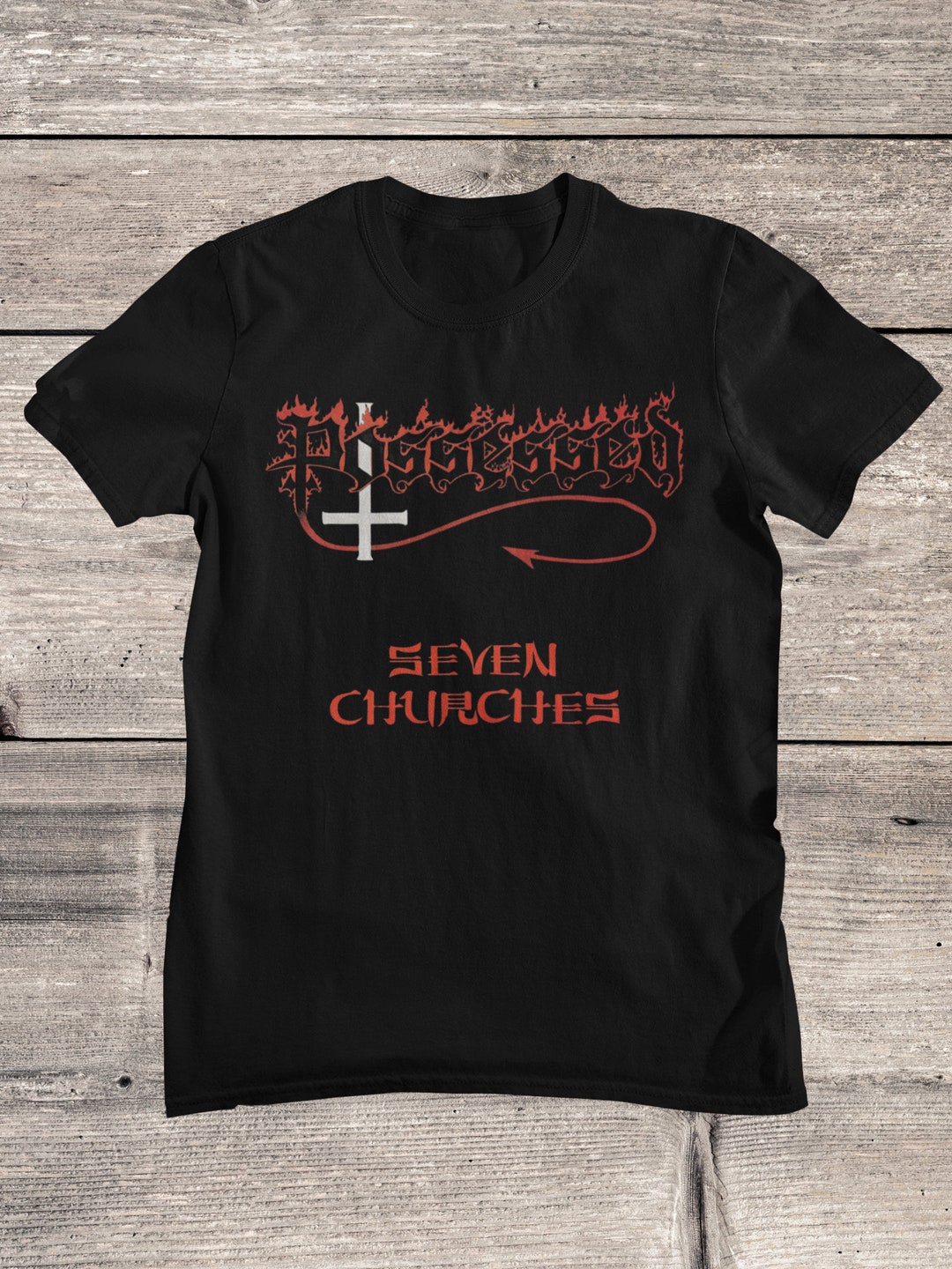 Possessed Shirt - Seven Churches, Men's Cotton Crew Tee, SF Iconic ...