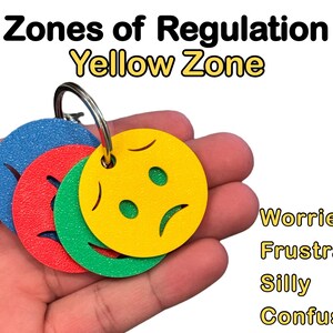 The Original Zones of Regulation Keychain – 4 Colour Coded Mood Discs ...