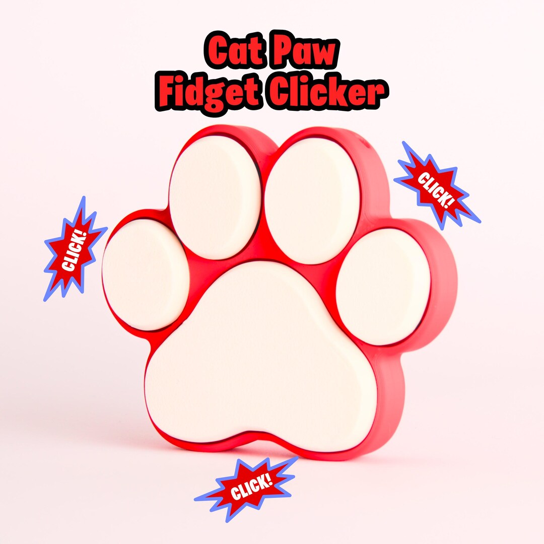 Cat Paw Fidget Clickers Desktop and Keychains Sensory Toy Autism, ADHD ...