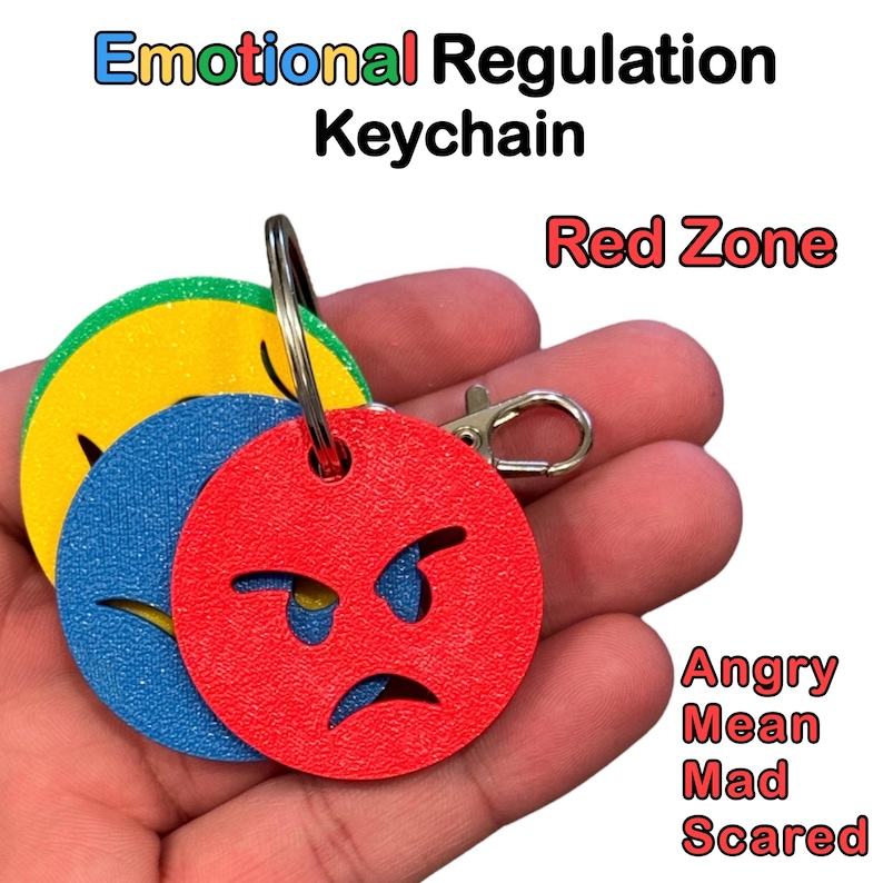 The Original Emotions Regulation Keychain 4 Colour Coded Mood Zone ...