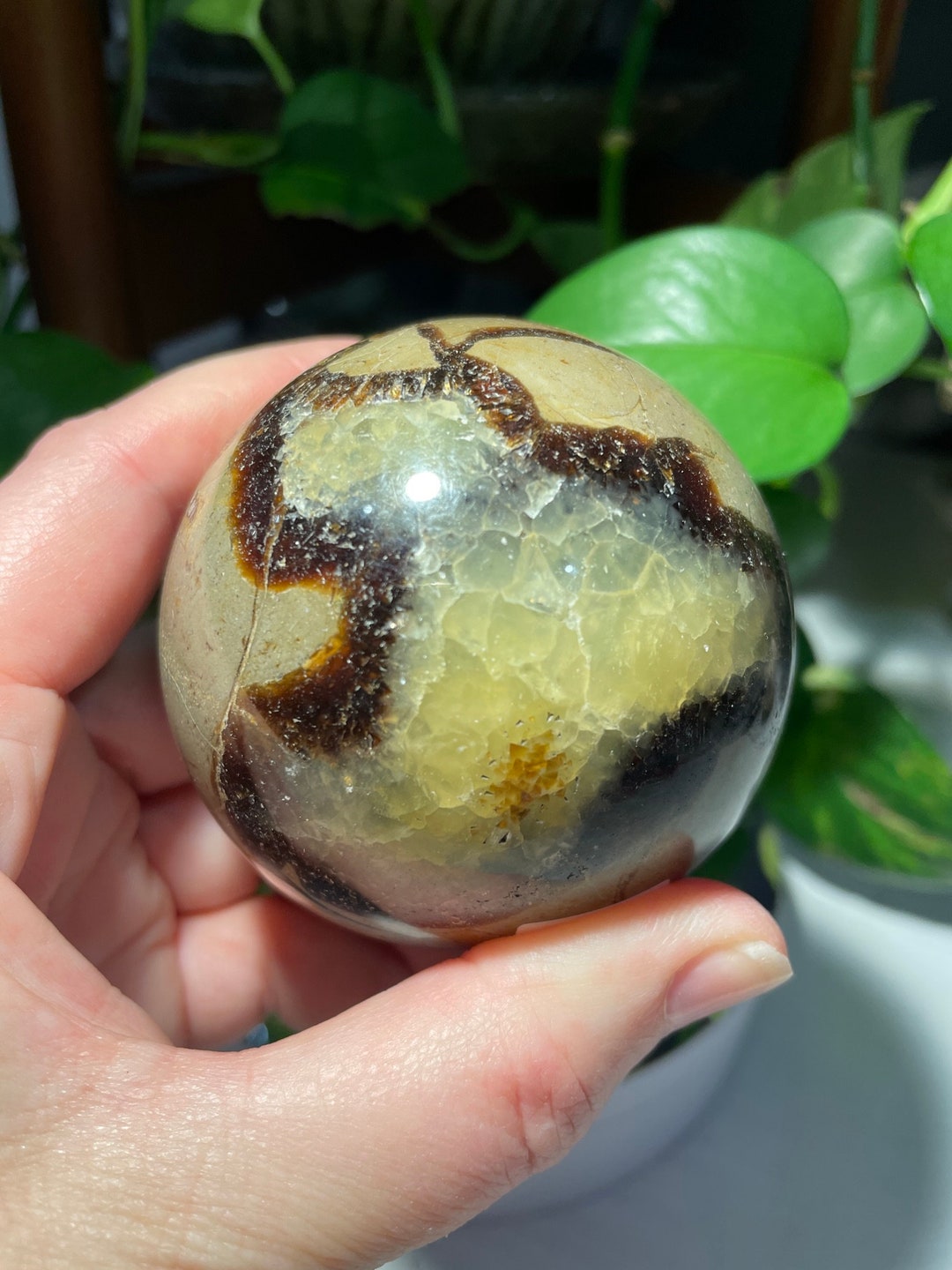UV Reactive Septarian Dragon Stone Sphere Grounding Protection Self ...