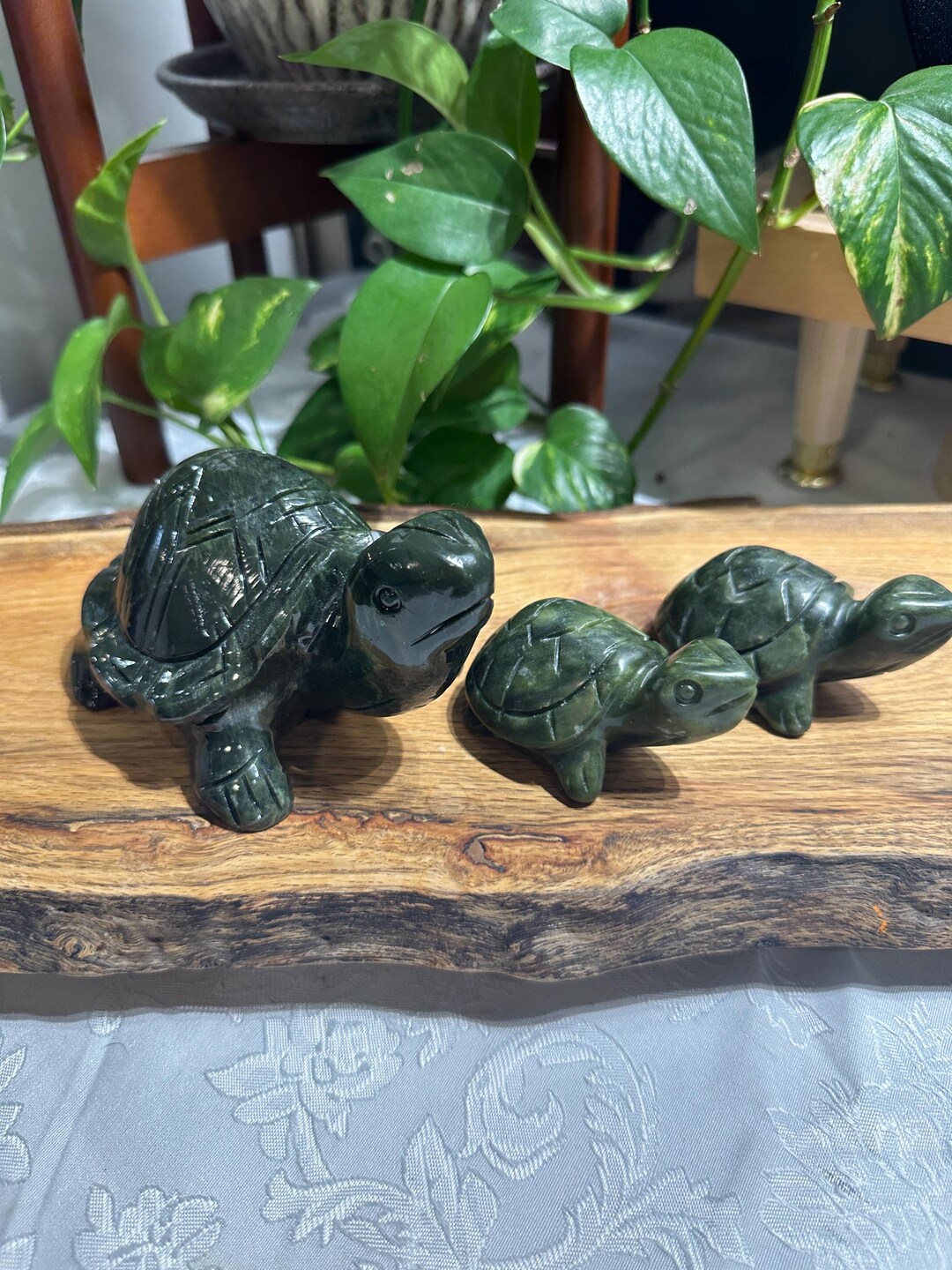 Stunning Large and Smaller Nephrite Jade Turtles - Luck - Abundance - Good Health - Protection ...