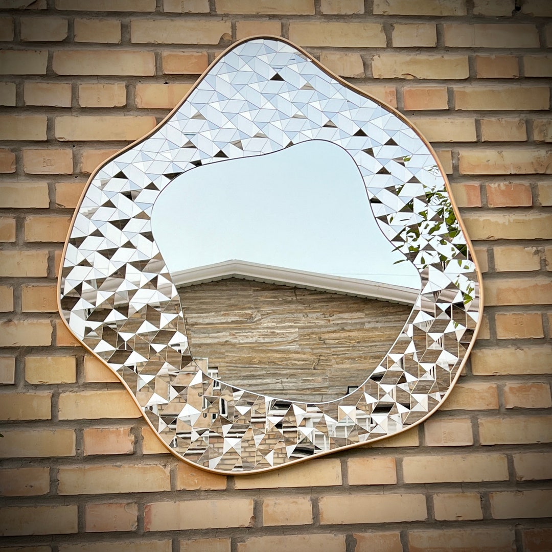 Large Asymmetrical Irregular Vanity Wall Mirror - Aesthetic Decor for ...