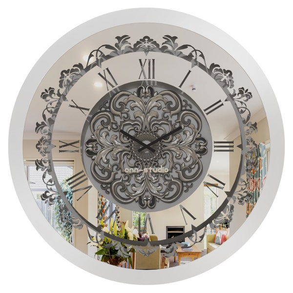 Mirrored Wall Clock - Etsy