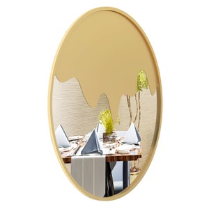 Asymmetrical Mirror, Gold Vanity Mirror, Irregular Round Bathroom ...