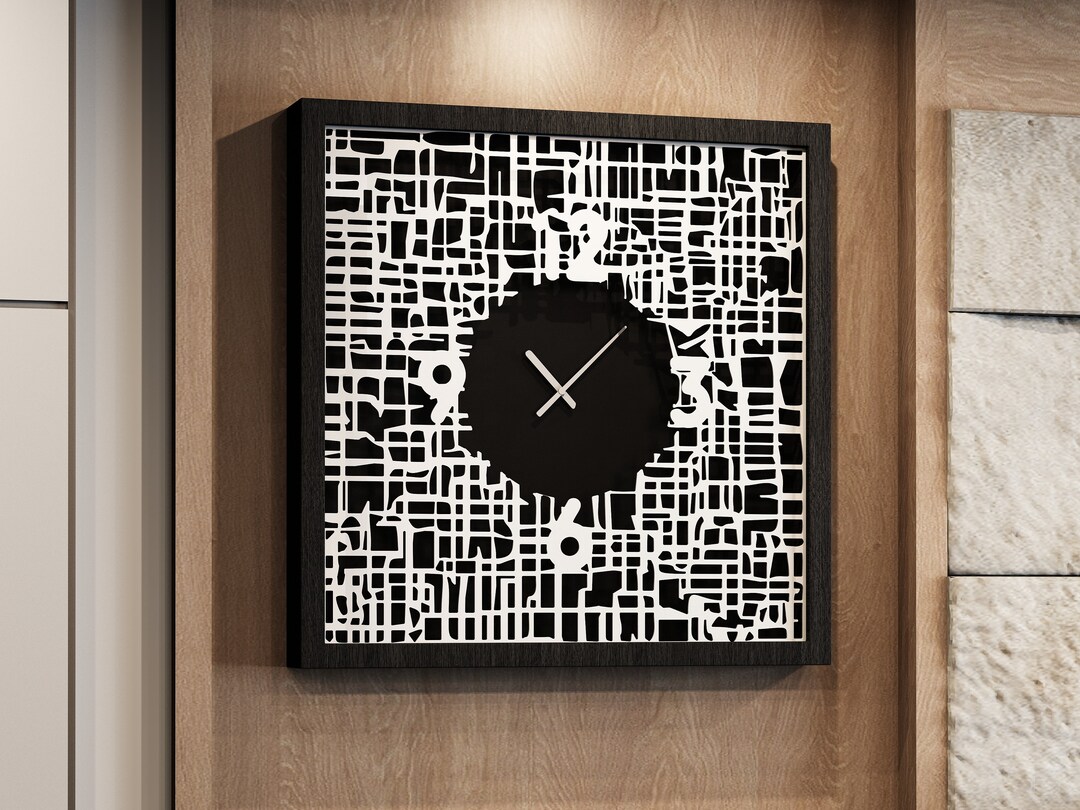 Modern Oversized Wooden Wall Clock for Stylish Living Room or Kitchen ...
