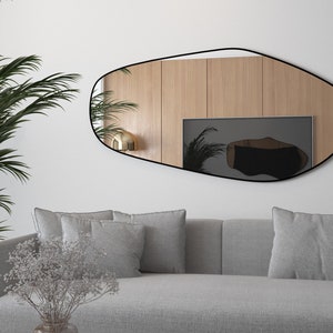 ASYMMETRICAL VANITY MIRROR, Irregular Mirror, Entryway Mirror, Gold ...