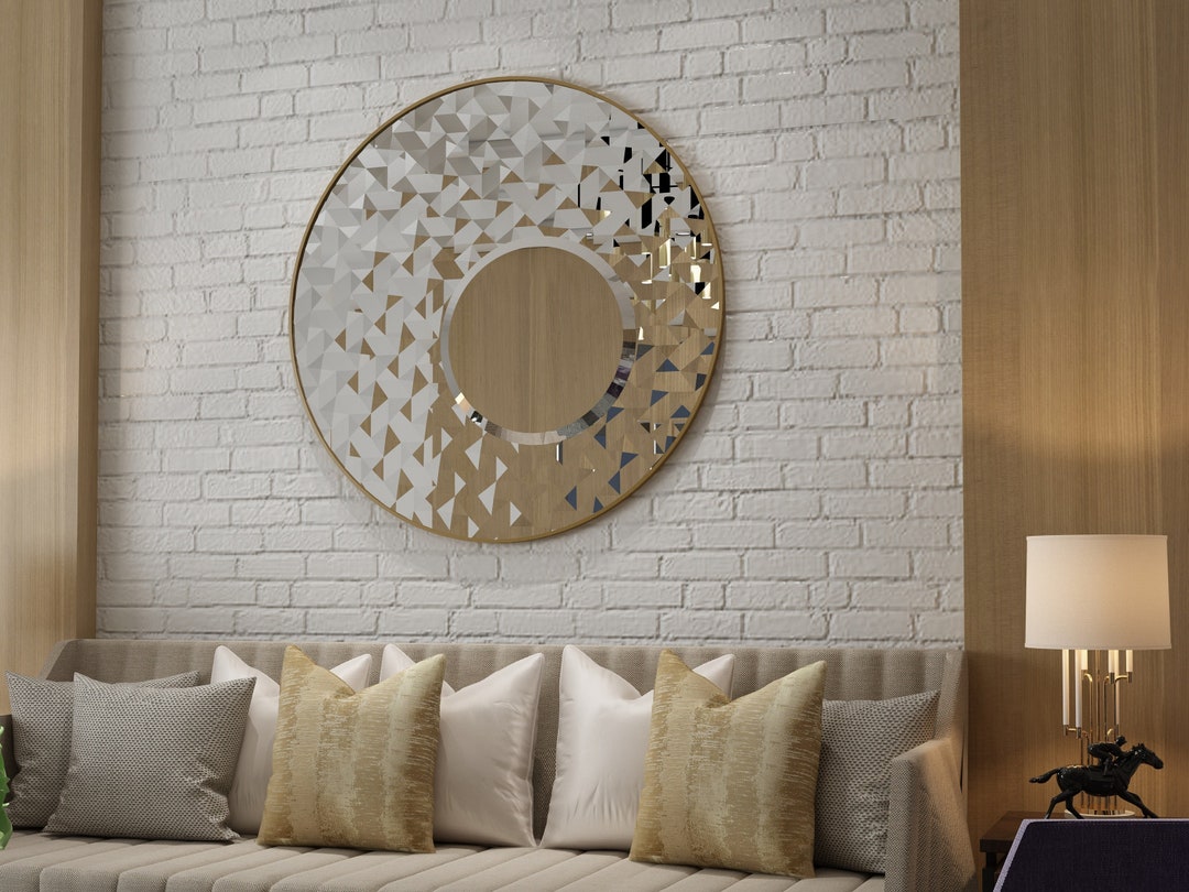 Unique Asymmetrical Gold Mirror for Bathroom Living Room and Chic Home ...