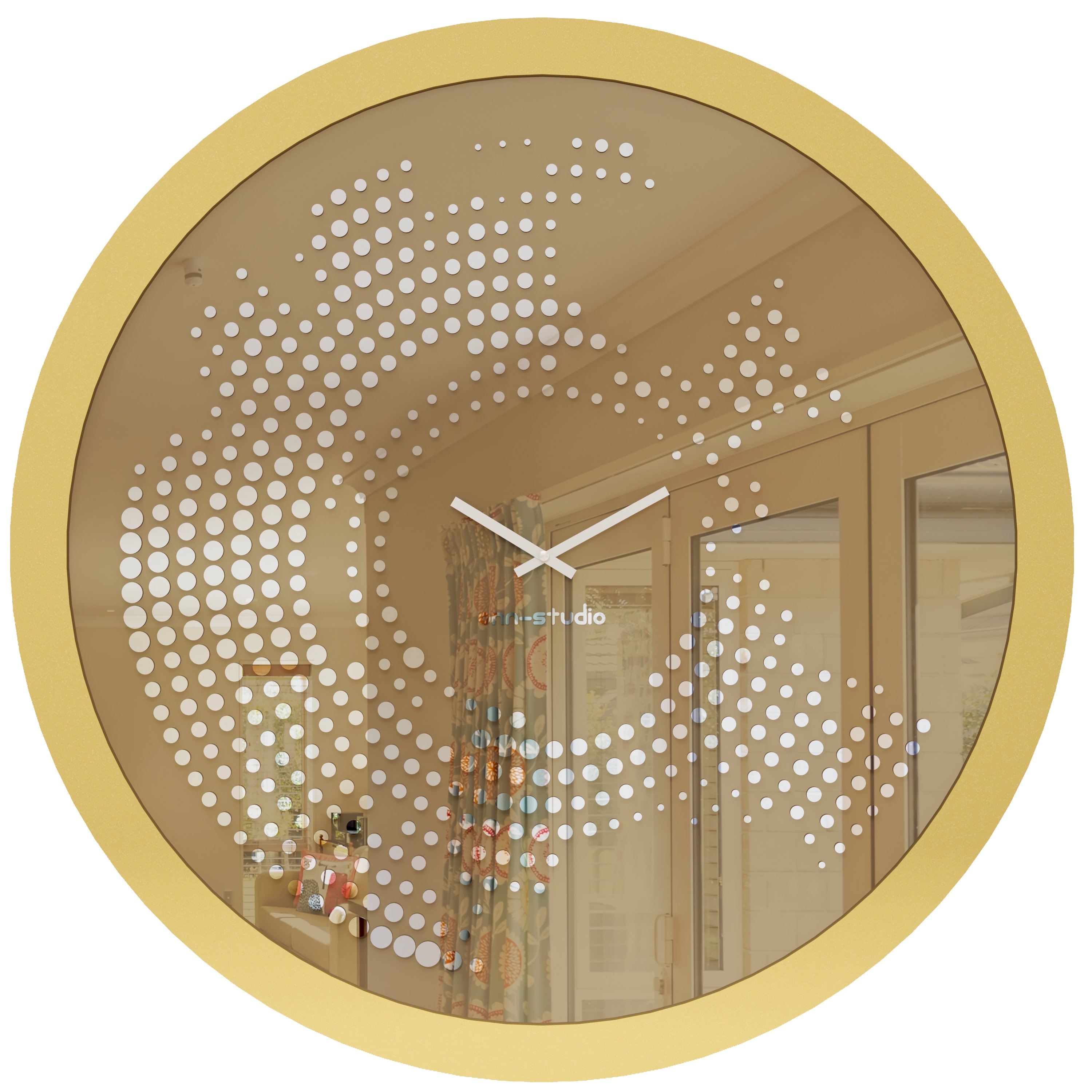 MINIMALIST WALL CLOCK, Numberless Clock for Living Room, Gold Black ...