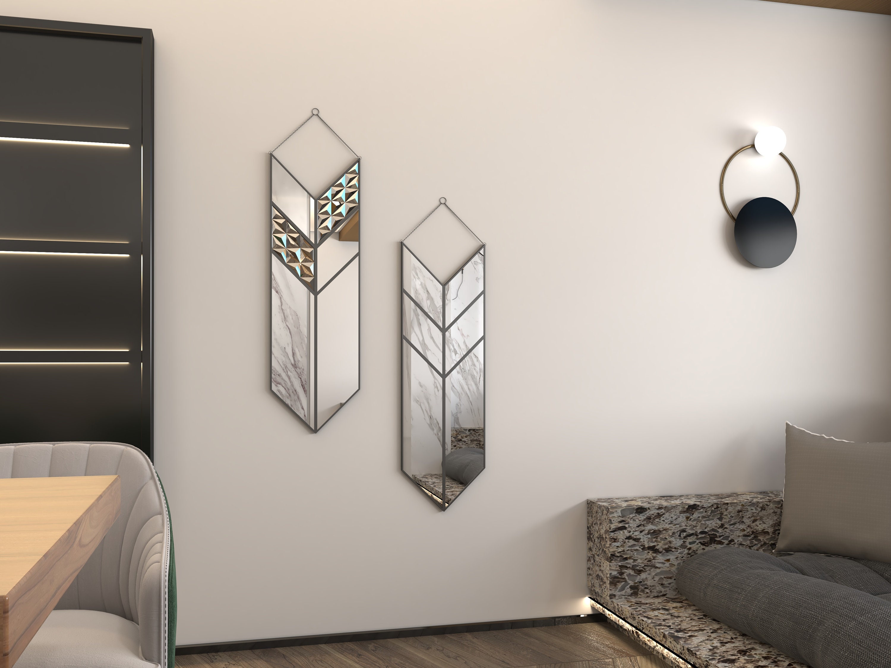 Stylish Minimal Arrow Shape Mirror, Wall Art Decor for Modern Home ...