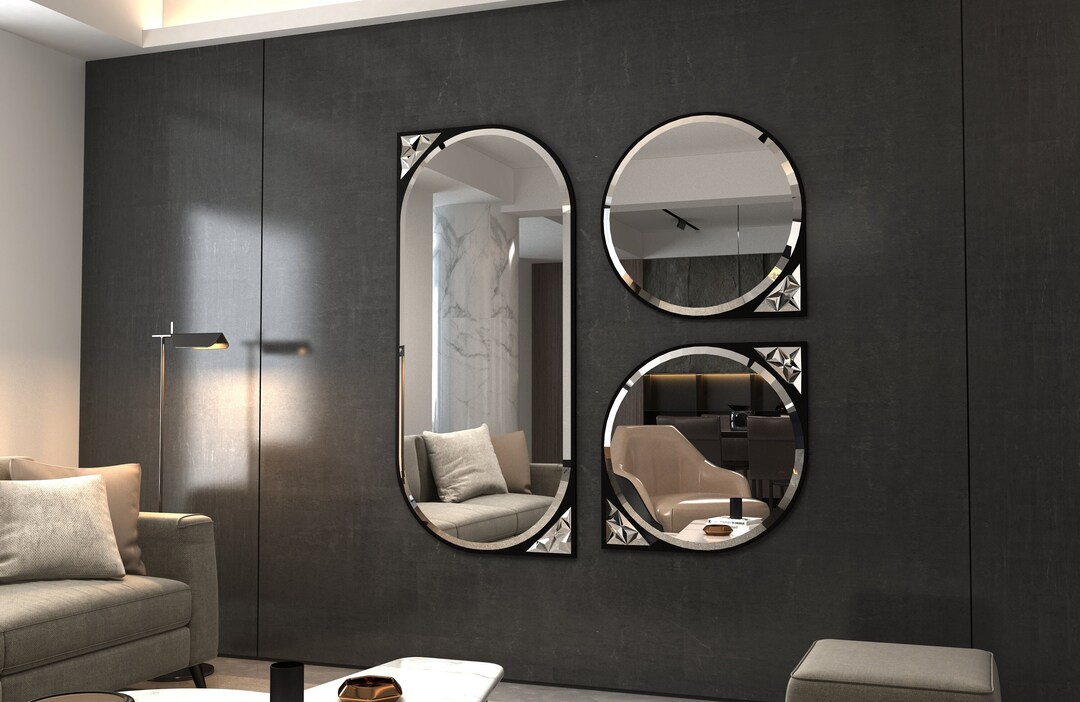 Curved Gold Mirror Collection - Asymmetrical Bathroom Vanity Mirror ...