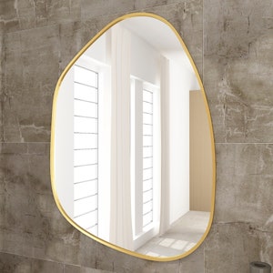 Modern Asymmetrical Vanity Mirror in Irregular Pond Shape - Statement ...