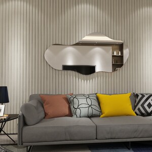 Wavy Black Mirror for Bathroom Vanity - Unique Asymmetrical Wall Décor ...