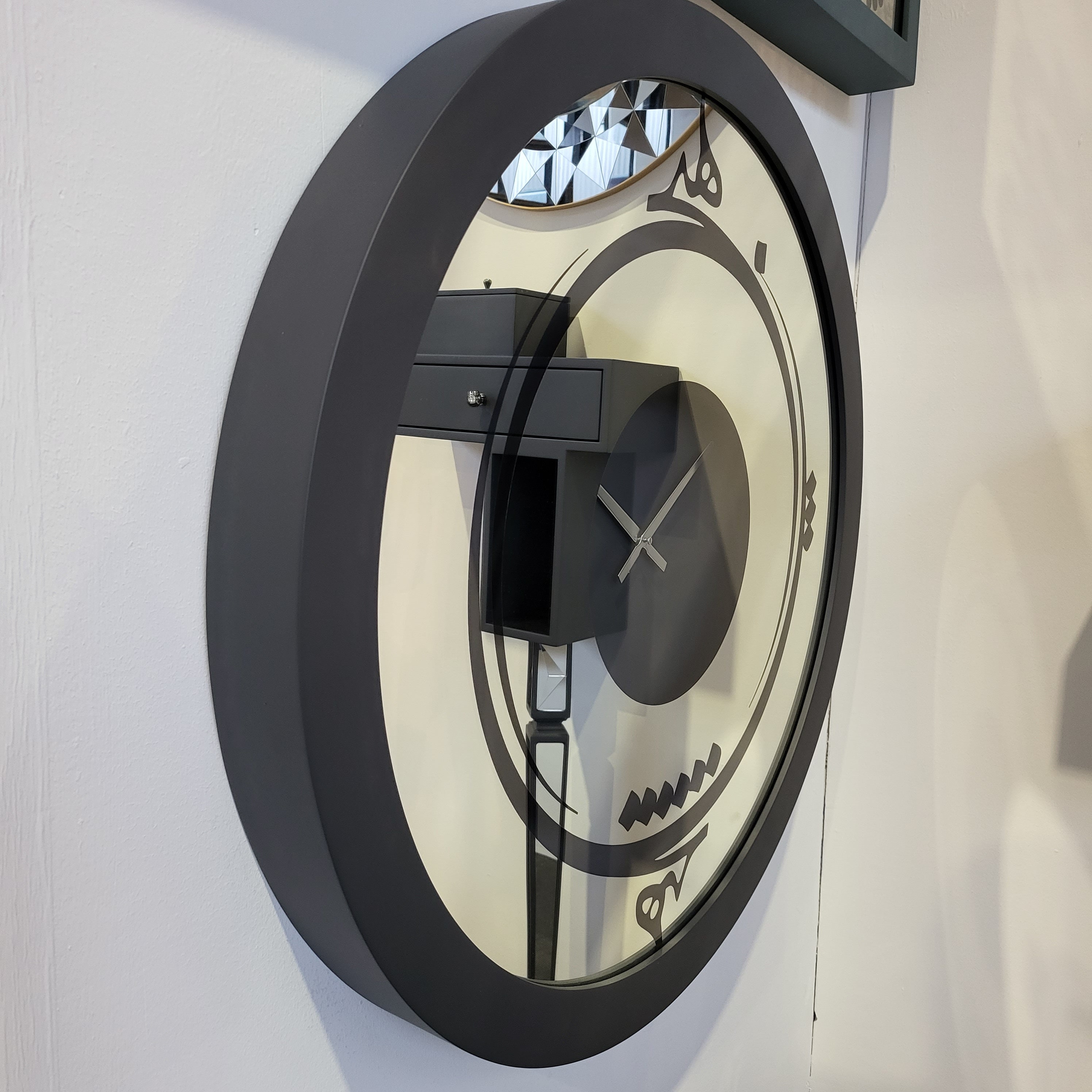 Black Grey Wall Clocks, Islamic Arabic Clocks, Calligraphy Clock ...