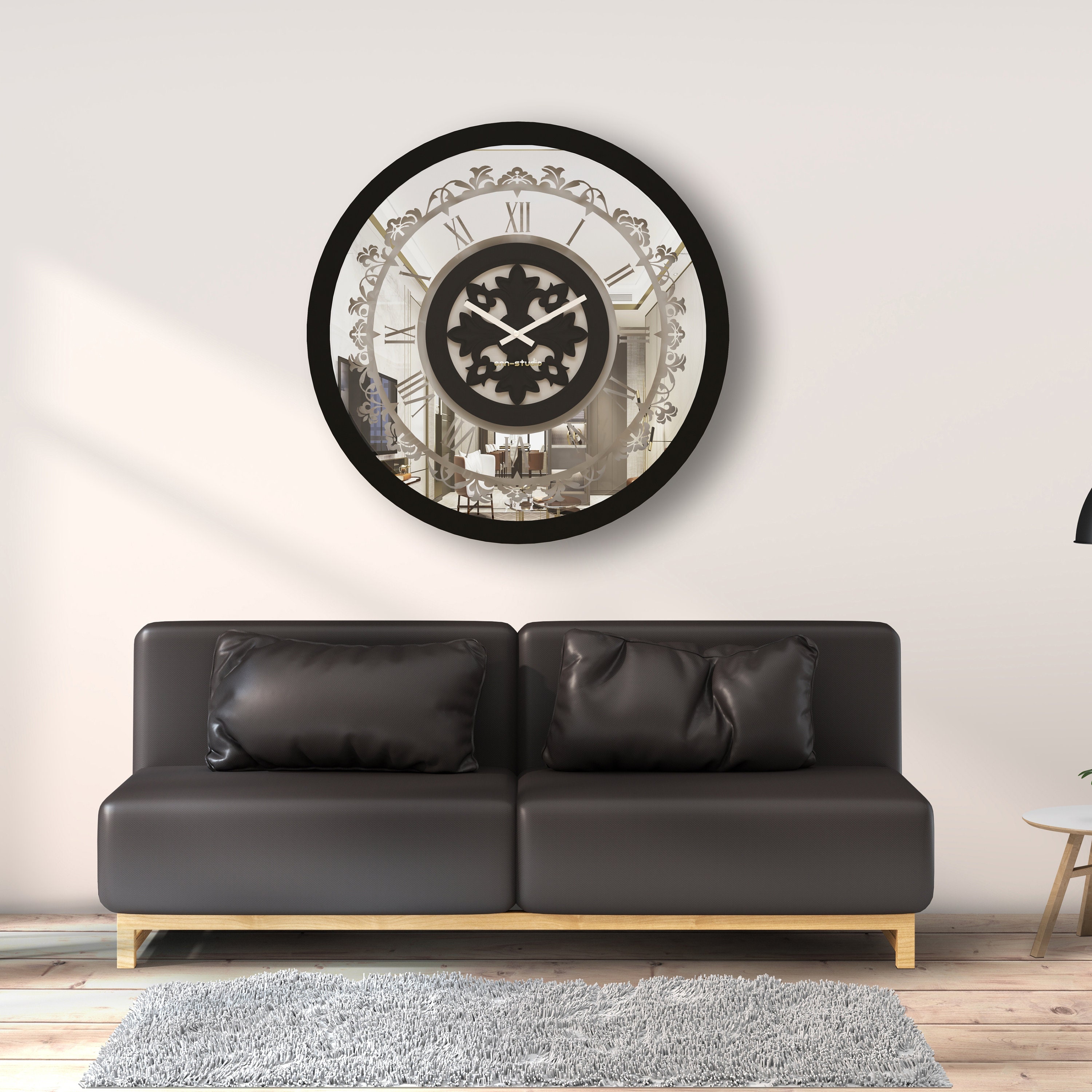 Round Wall Clocks Traditional Floral Clocks Vintage Black - Etsy