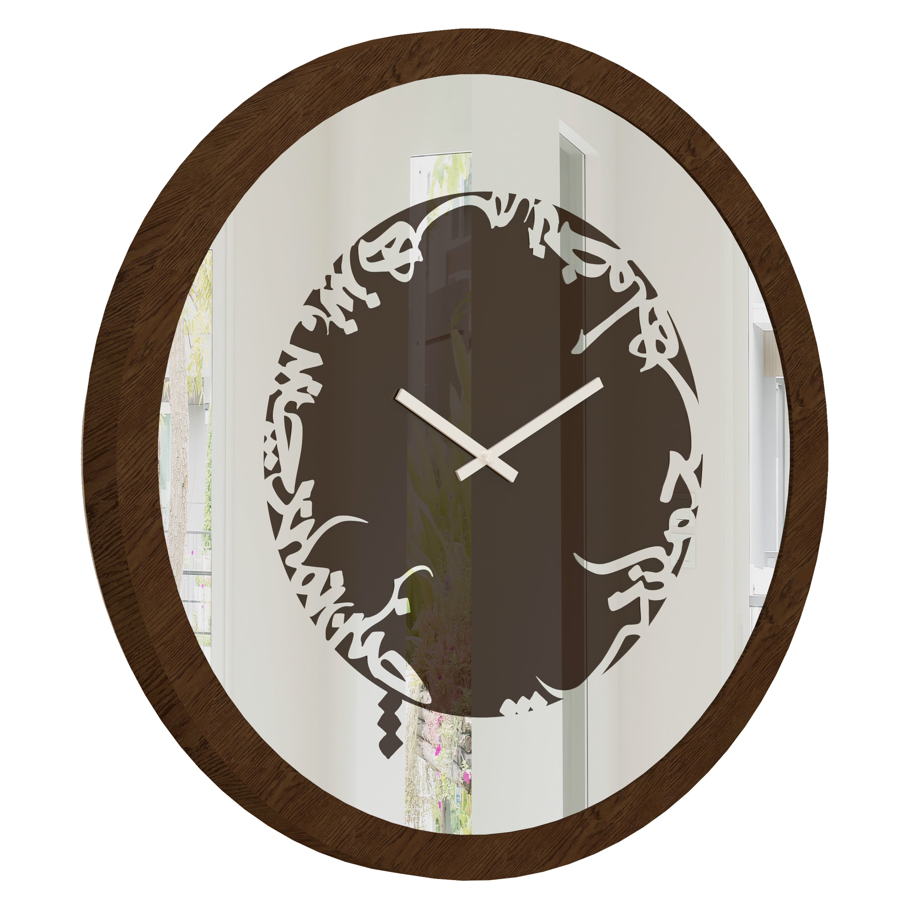 Brown Walnut Wall Clock, Islamic Arabic Clock, Calligraphy Clock ...