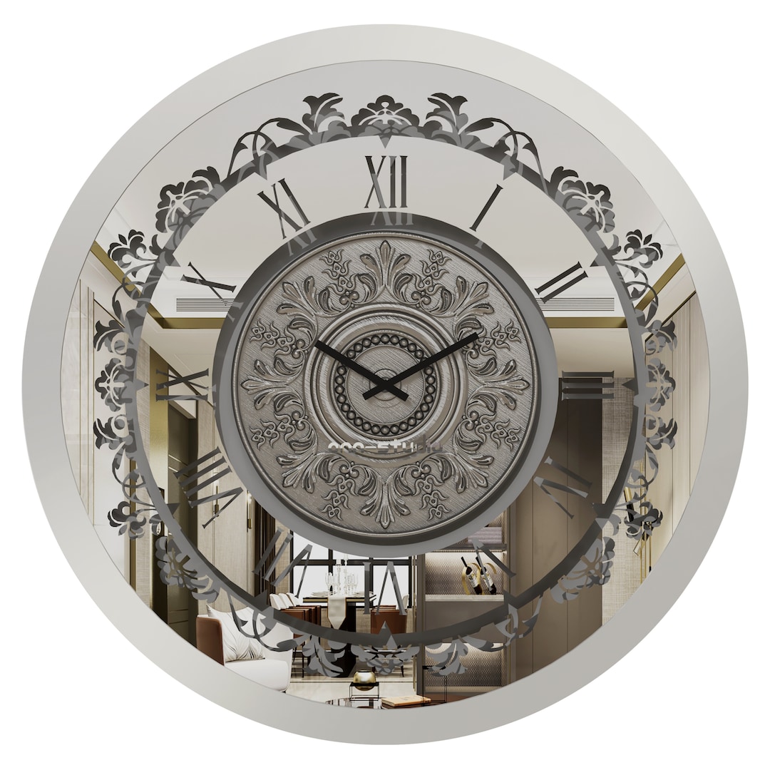 Round Wall Clocks, Large Wall Clocks, Roman Numerals Clock, Living Room ...