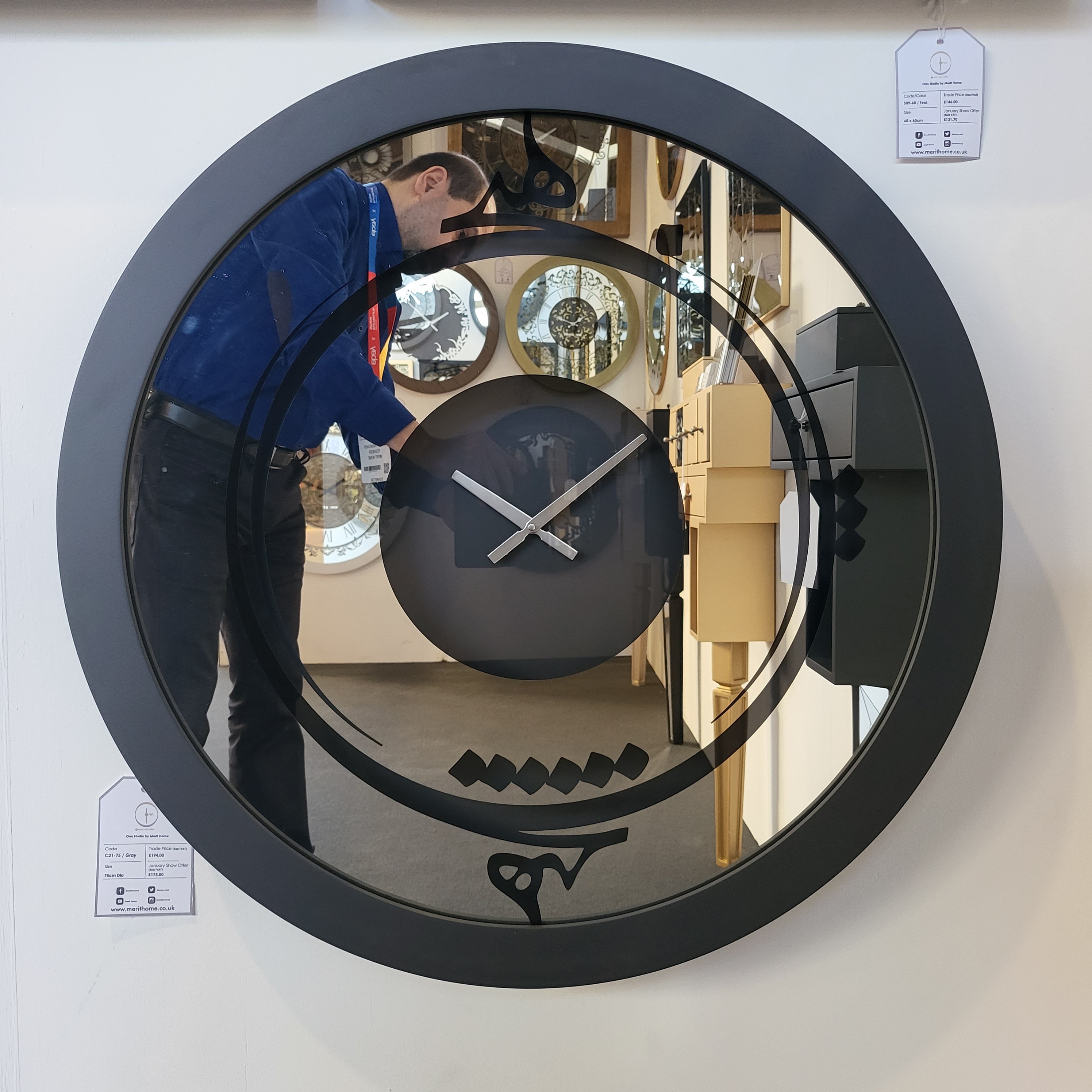 Black Grey Wall Clocks, Islamic Arabic Clocks, Calligraphy Clock ...