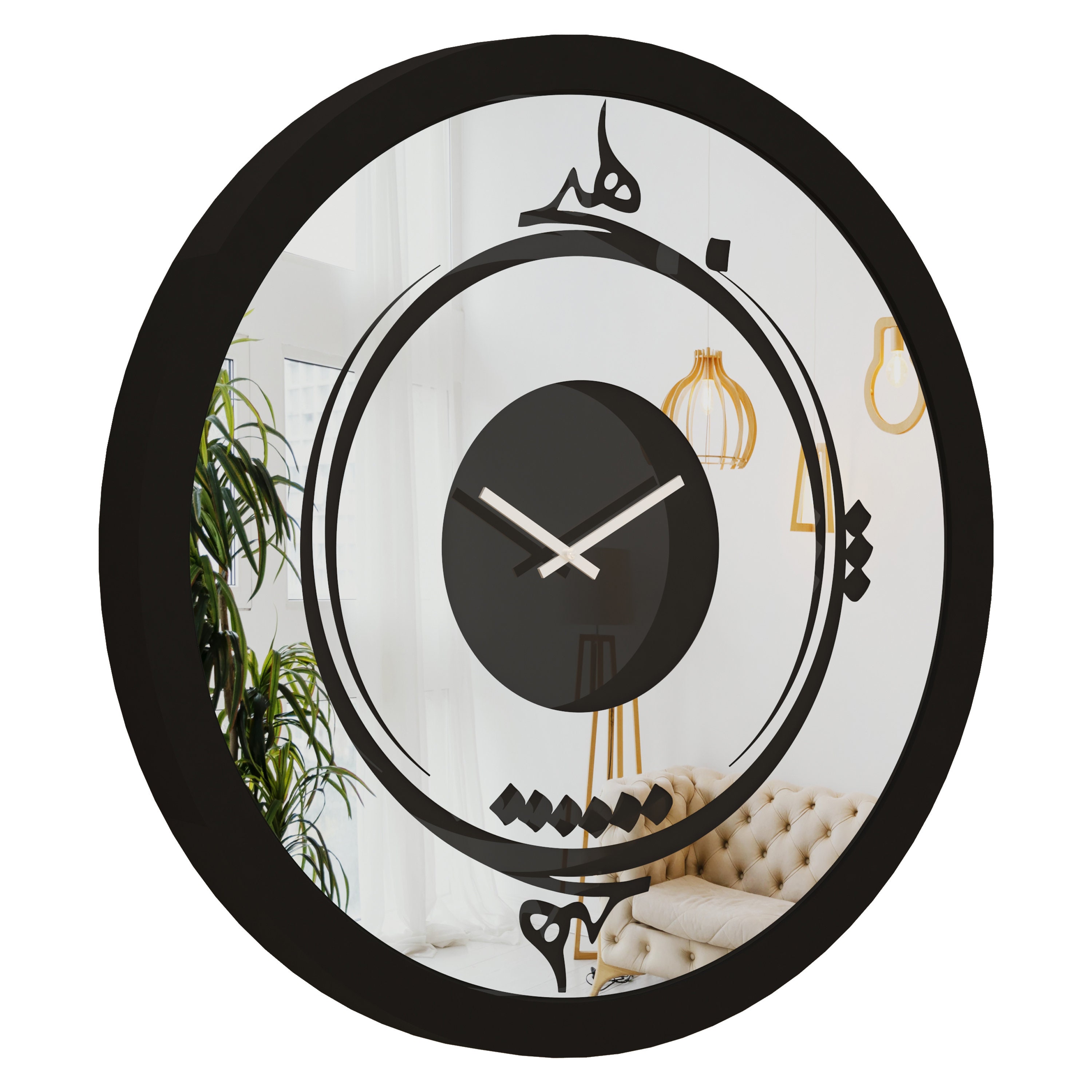 Black Grey Wall Clocks, Islamic Arabic Clocks, Calligraphy Clock ...