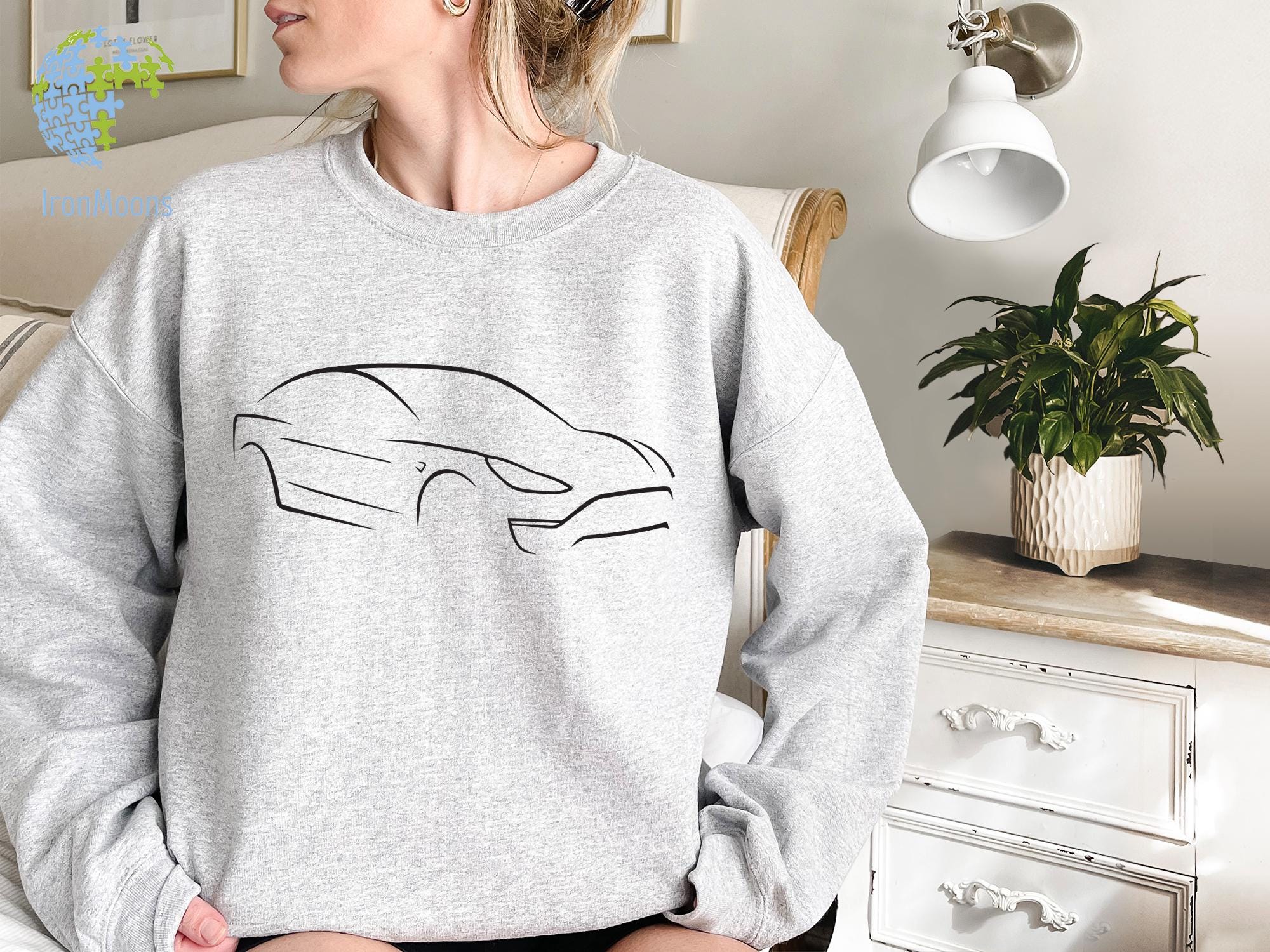 Tesla Car Graphic Sweatshirt, Modern Electric Vehicle Hoodie - Etsy