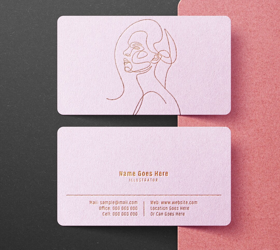 Custom Gold Foil Business Cards, Pink Calling Cards, Custom Design ...