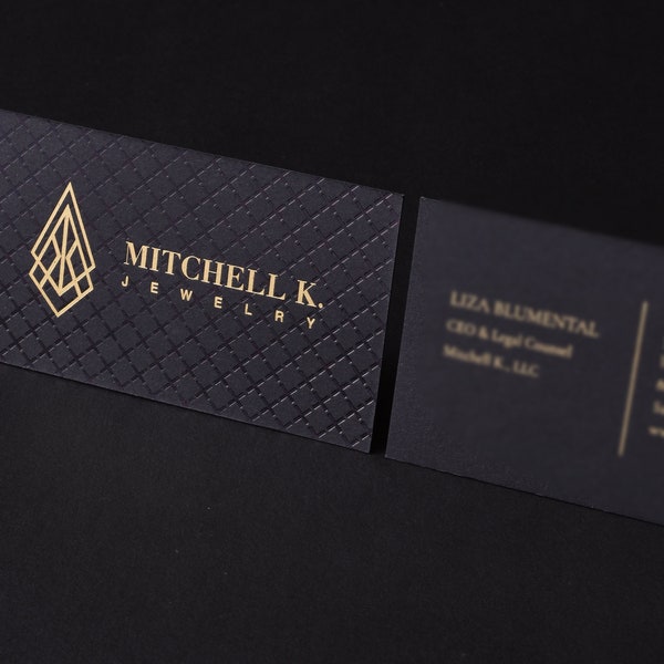 Gold Embossed Business Cards - Etsy