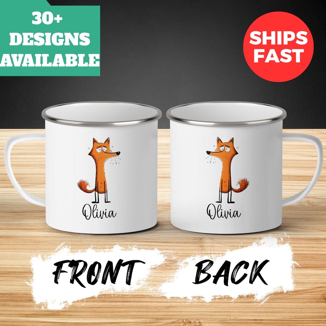 Personalized Mug for Kids, Kid Mug Personalized, Camping Enamel Mugs, Customized Name Mugs ...