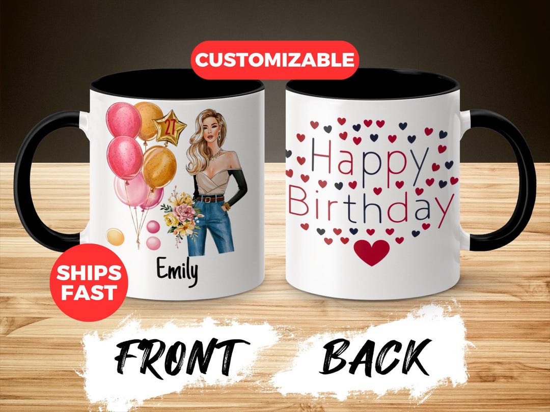 Personalized Birthday Mug With Name, Custom Birthday Gift for Her ...